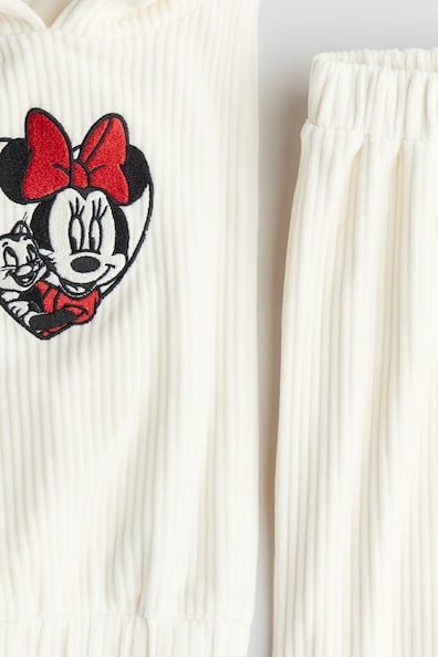 2-piece Hoodie and Joggers Set - Cream/Minnie Mouse - Kids | H&M US