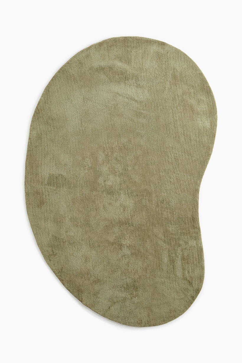 Large Asymmetric Rug - Khaki green - Home All | H&M US