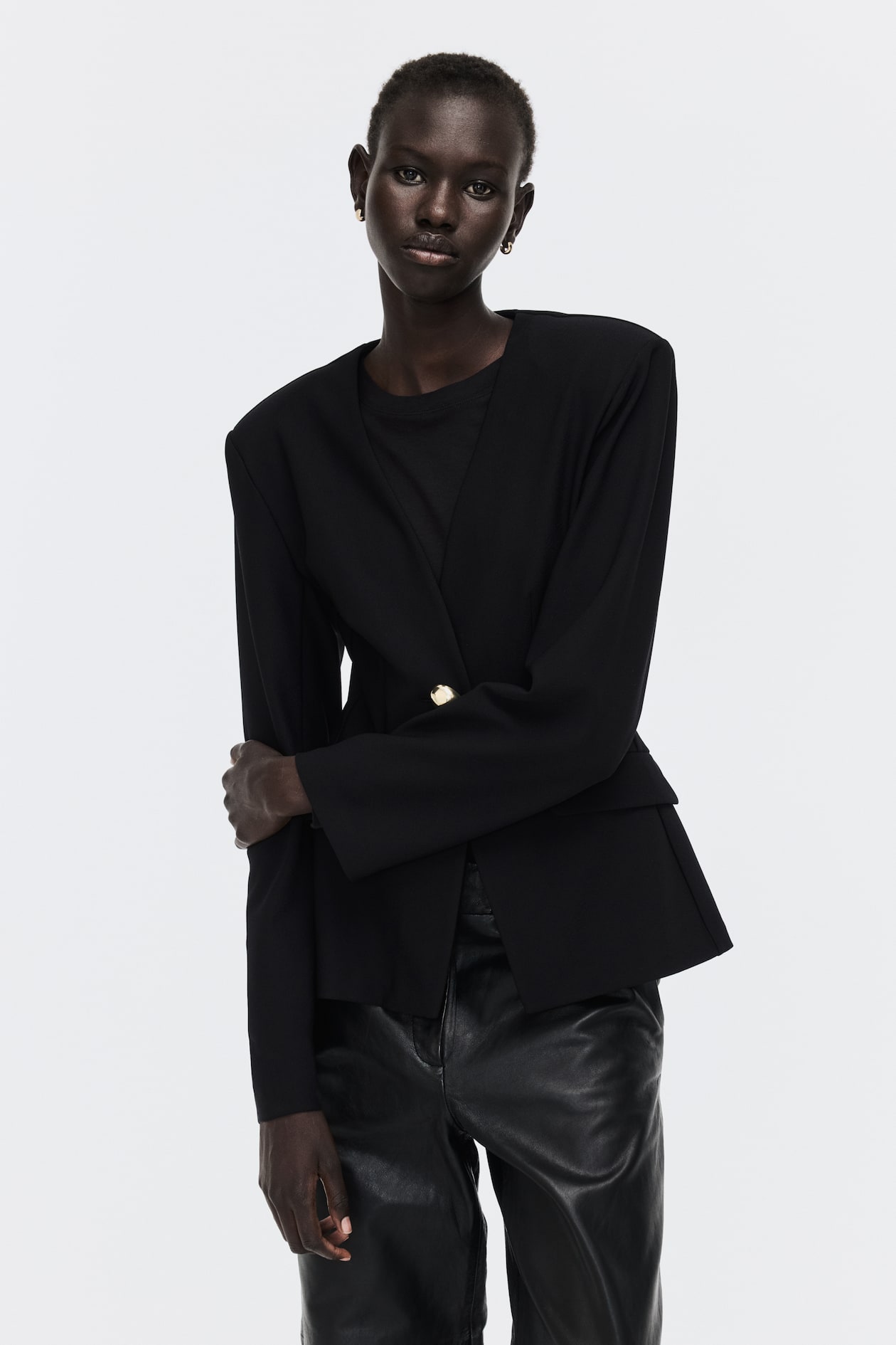 Collarless blazer - Black - Ladies | H&M GB