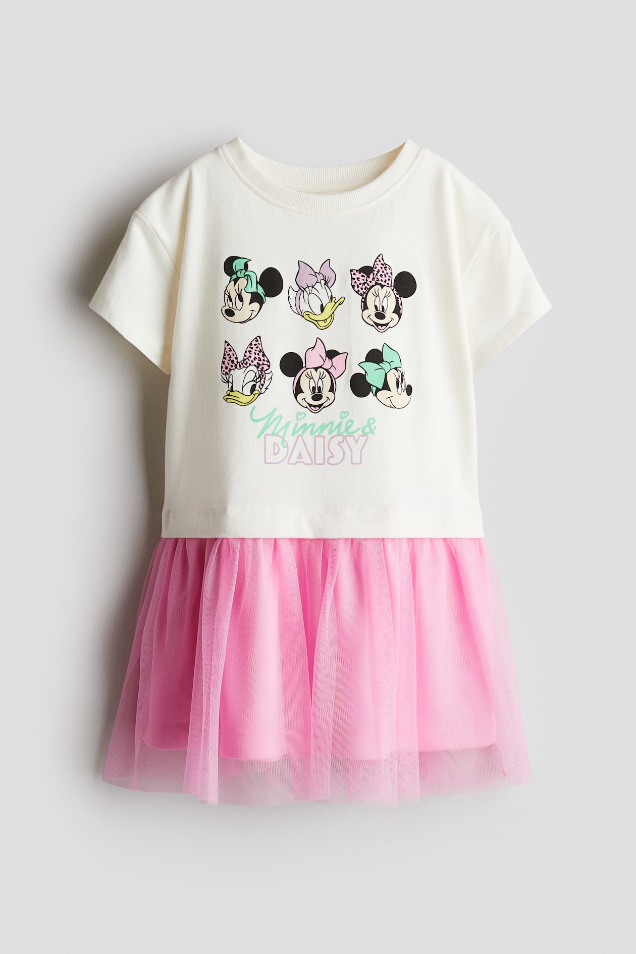 Tulle Dress with Printed Motif - Cream/Minnie Mouse - Kids | H&M US