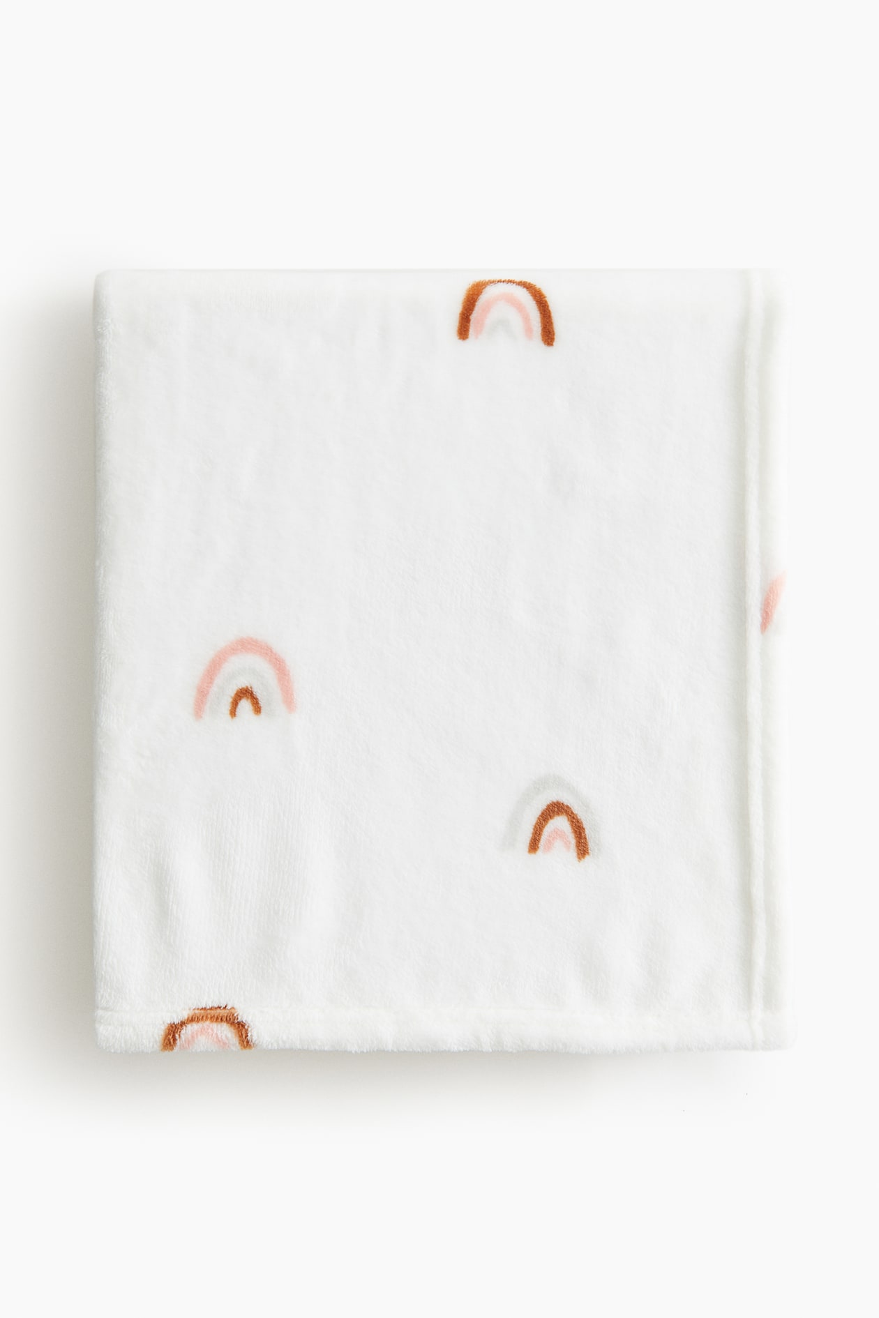 White/rainbow Patterned Fleece Blanket at H&M Home | H&M US