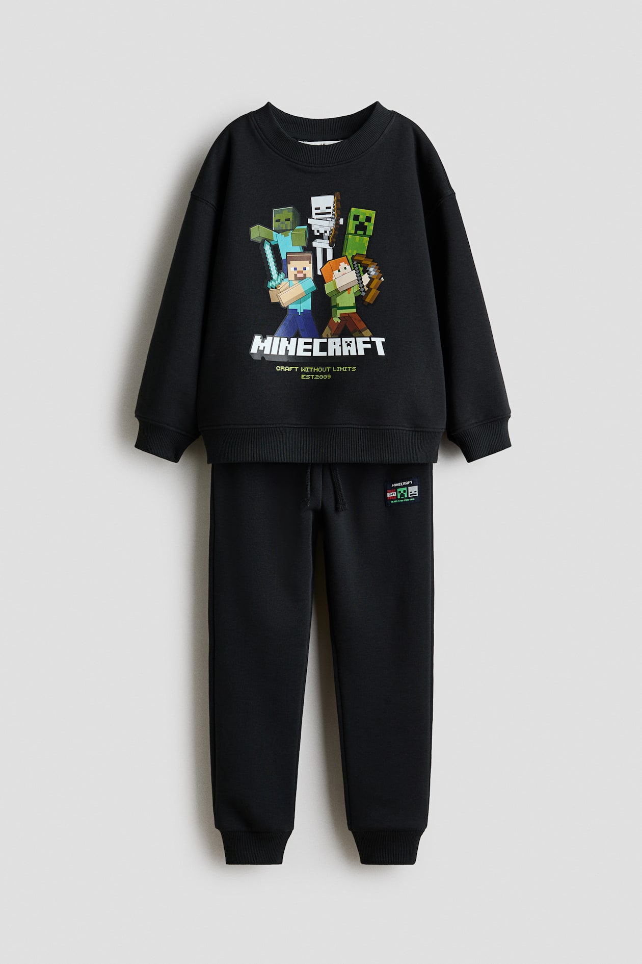 Black/Minecraft 2-piece printed sweatshirt set for kids | H&M GB