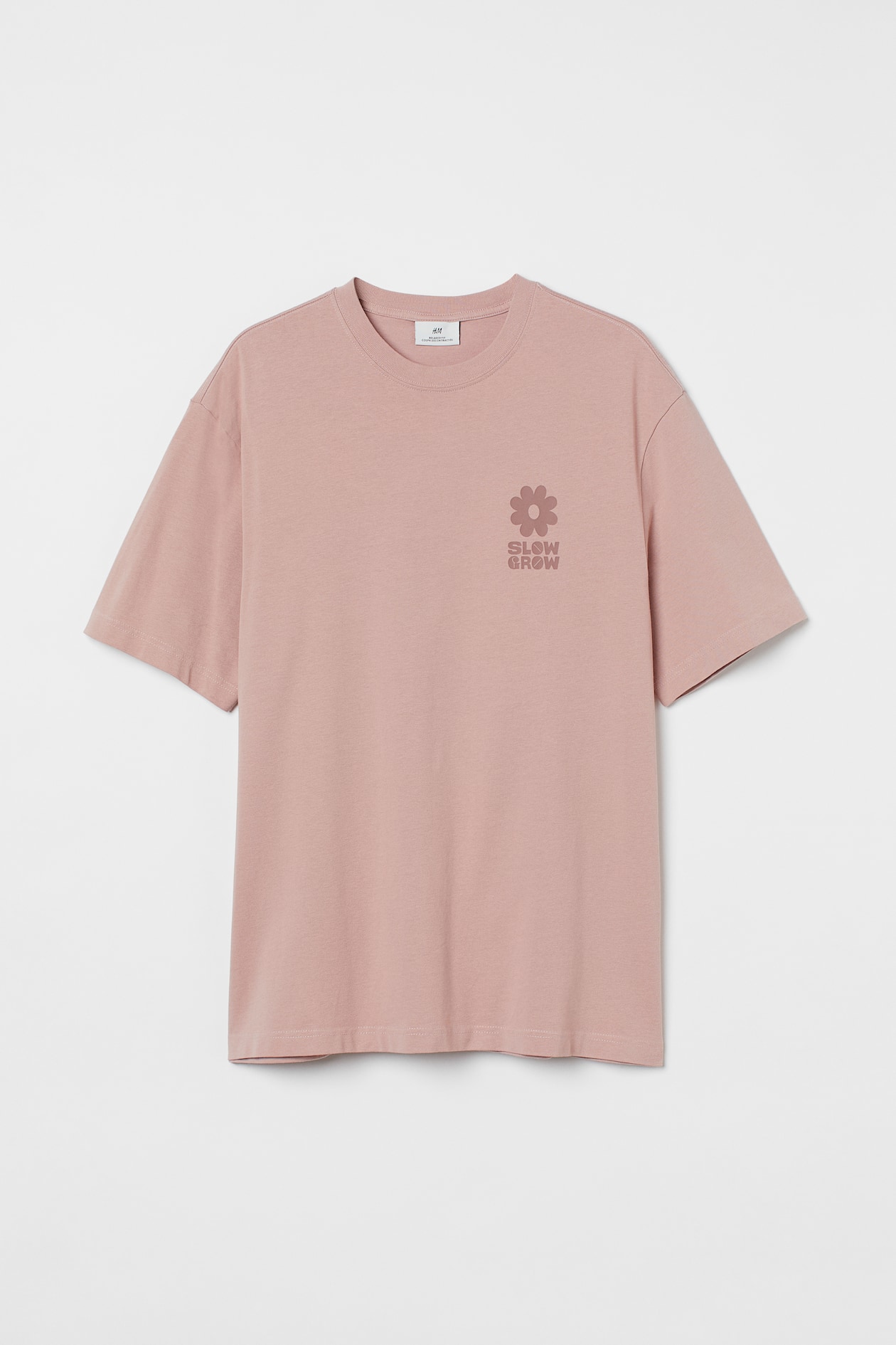 Heavy cotton jersey T-shirt - Pink/Slow Grow - Men | H&M GB