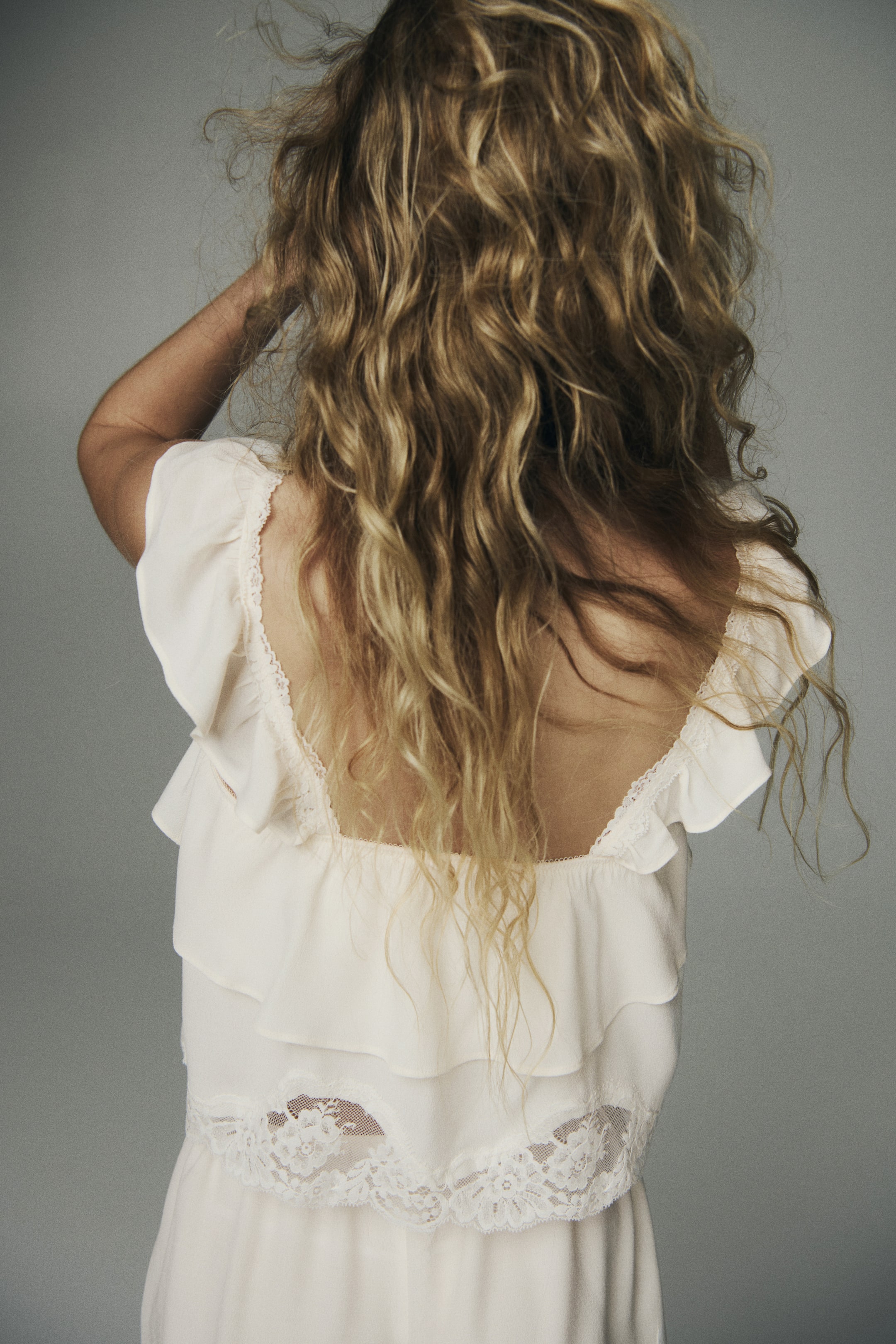 Women's Cream Lace-Trimmed Pajama Top | H&M CA