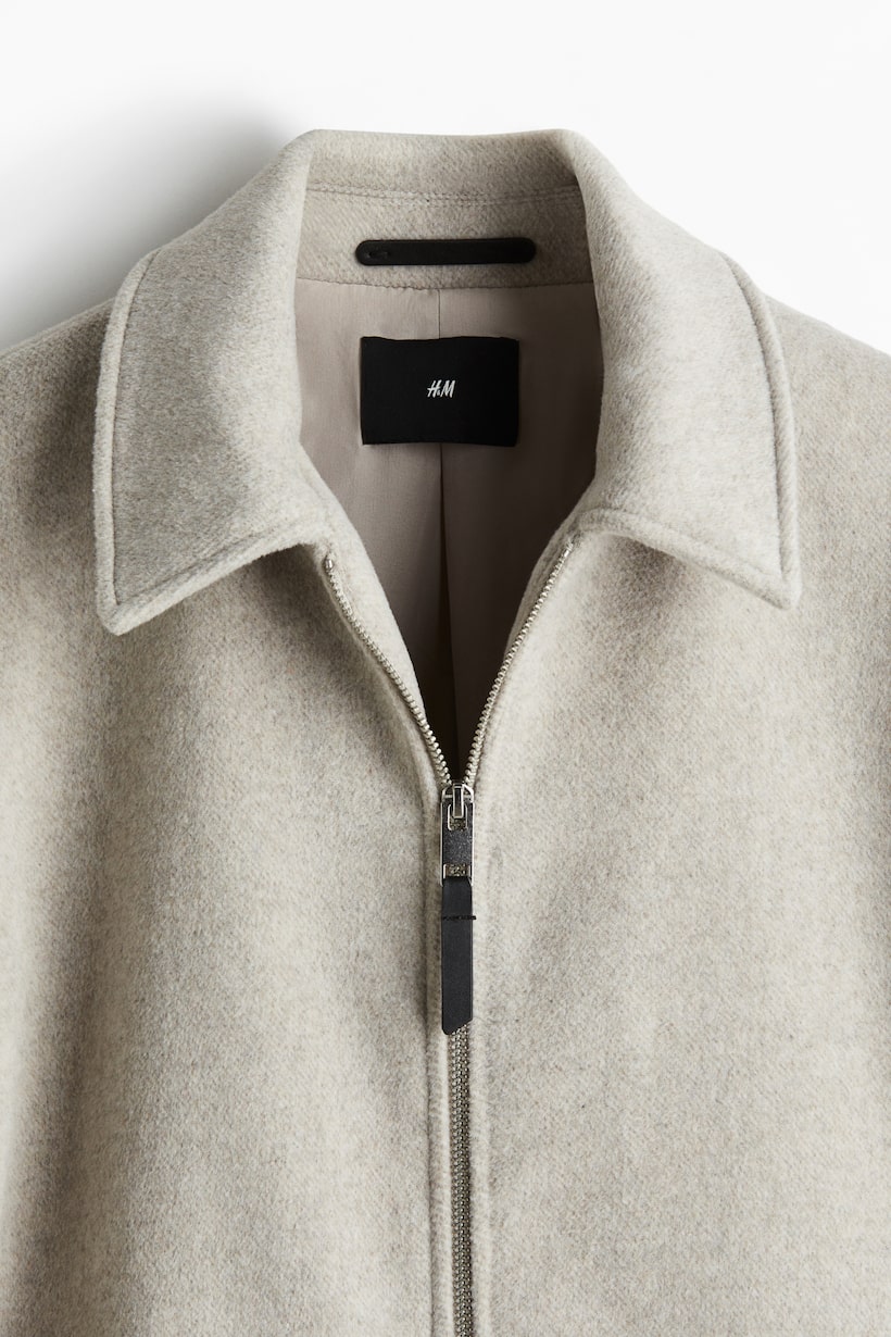 Regular Fit Wool-Blend Shacket - Beige - Men | H&M US