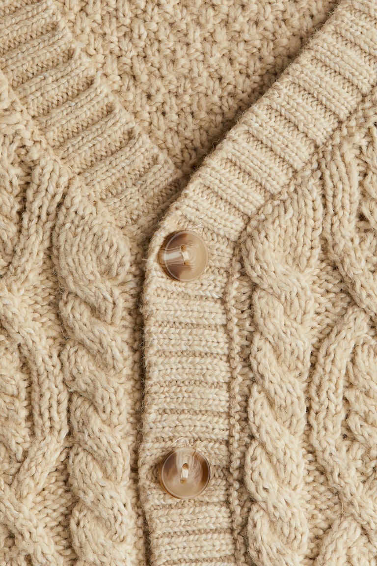 Beige Cable-knit cardigan for kids | H&M GB