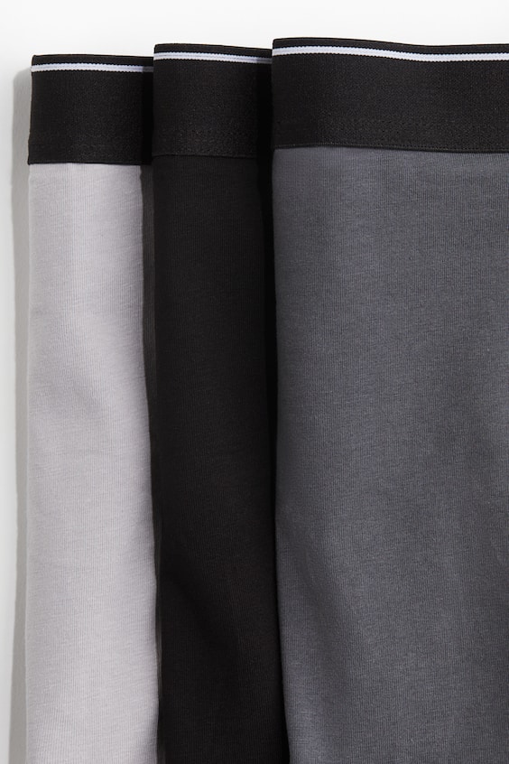 3-pack Short Boxer Briefs with Lycra® - Light gray/dark gray/black ...