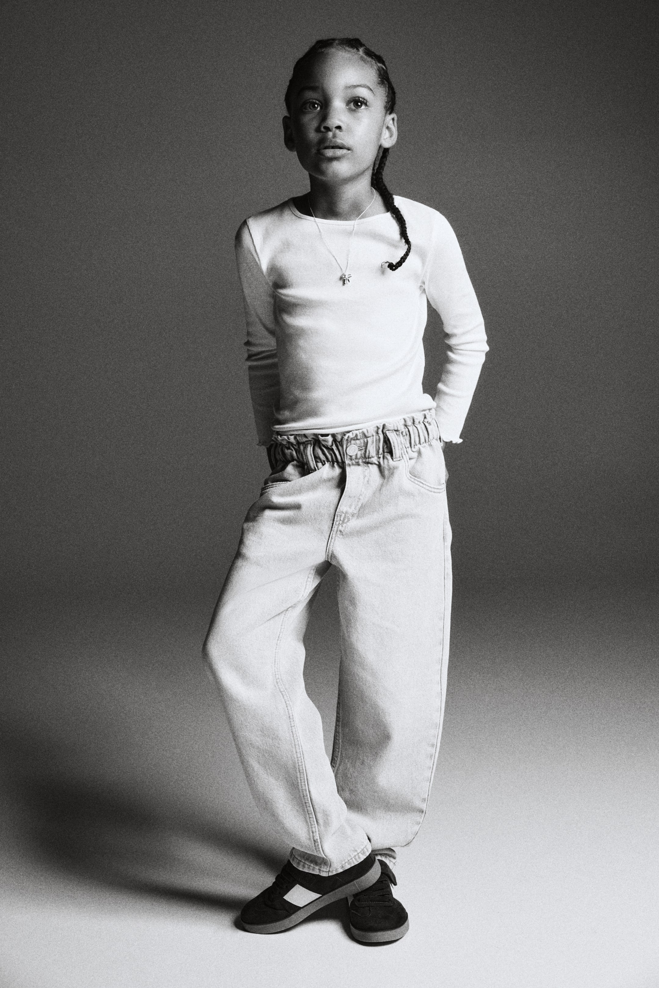 Relaxed paper bag jeans - Light denim blue - Kids | H&M IE