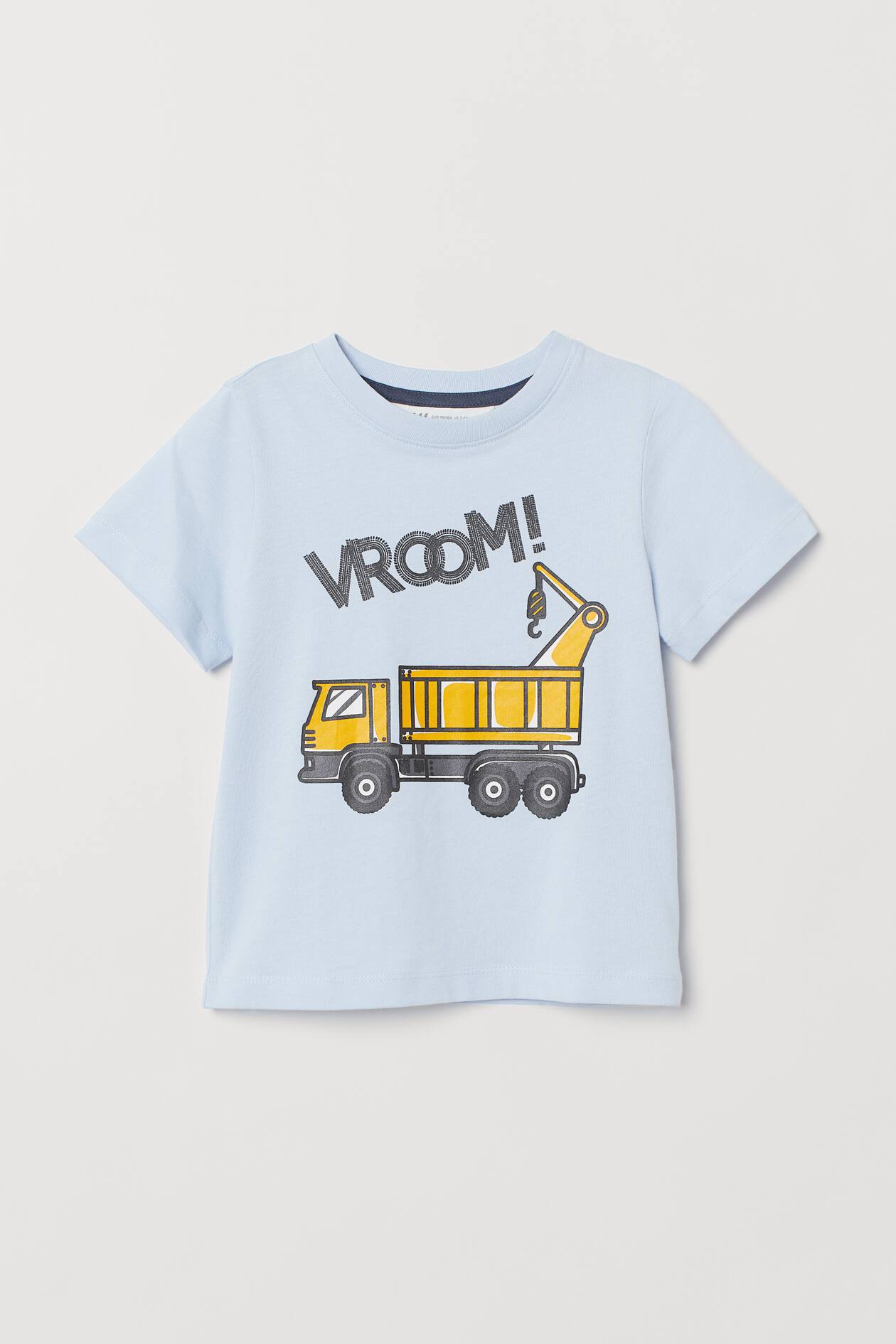 T-shirt med tryck - Ljusblå/Kranbil - BARN | H&M SE