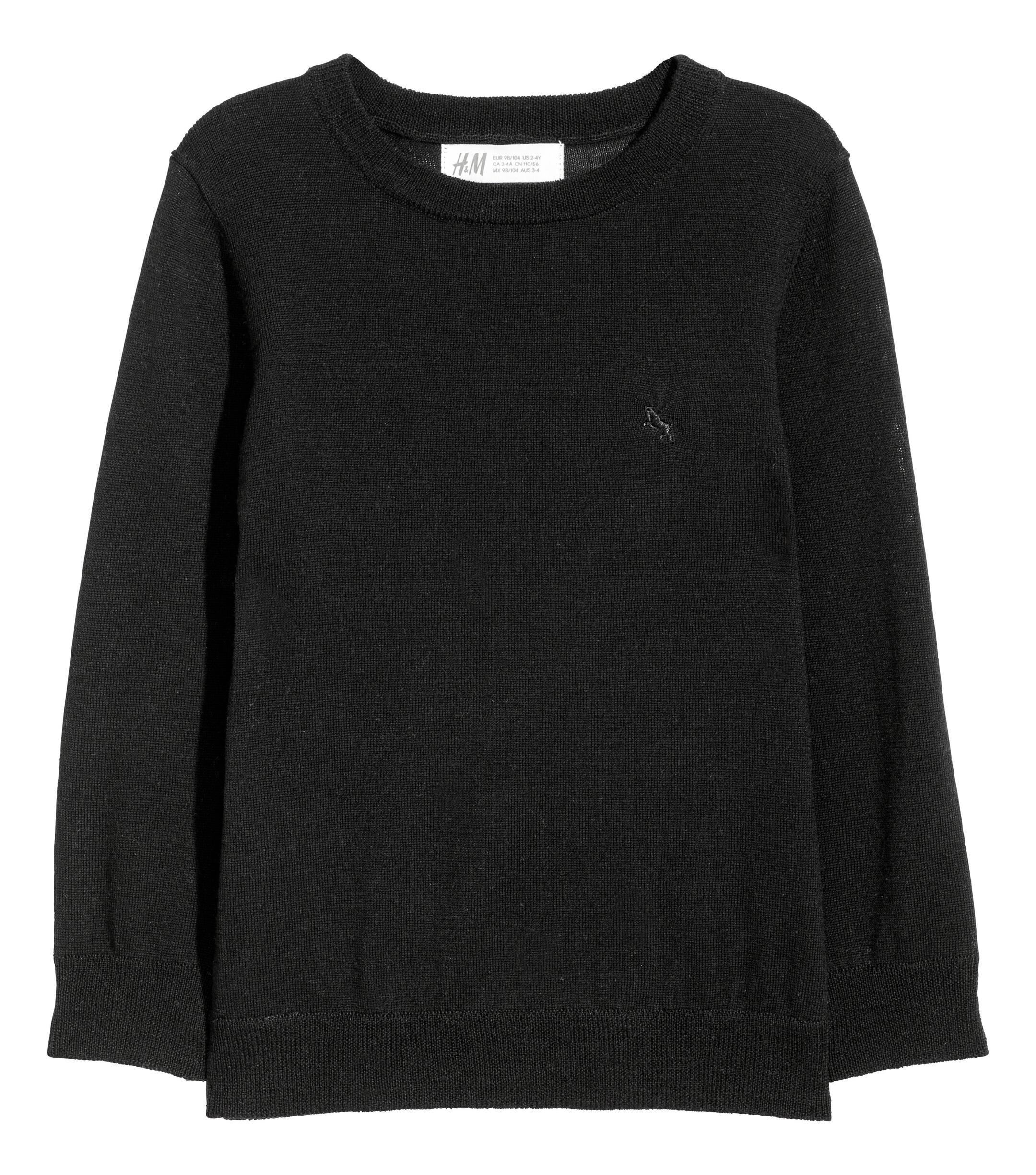 Merino Wool Sweater - Black - Kids | H&M US