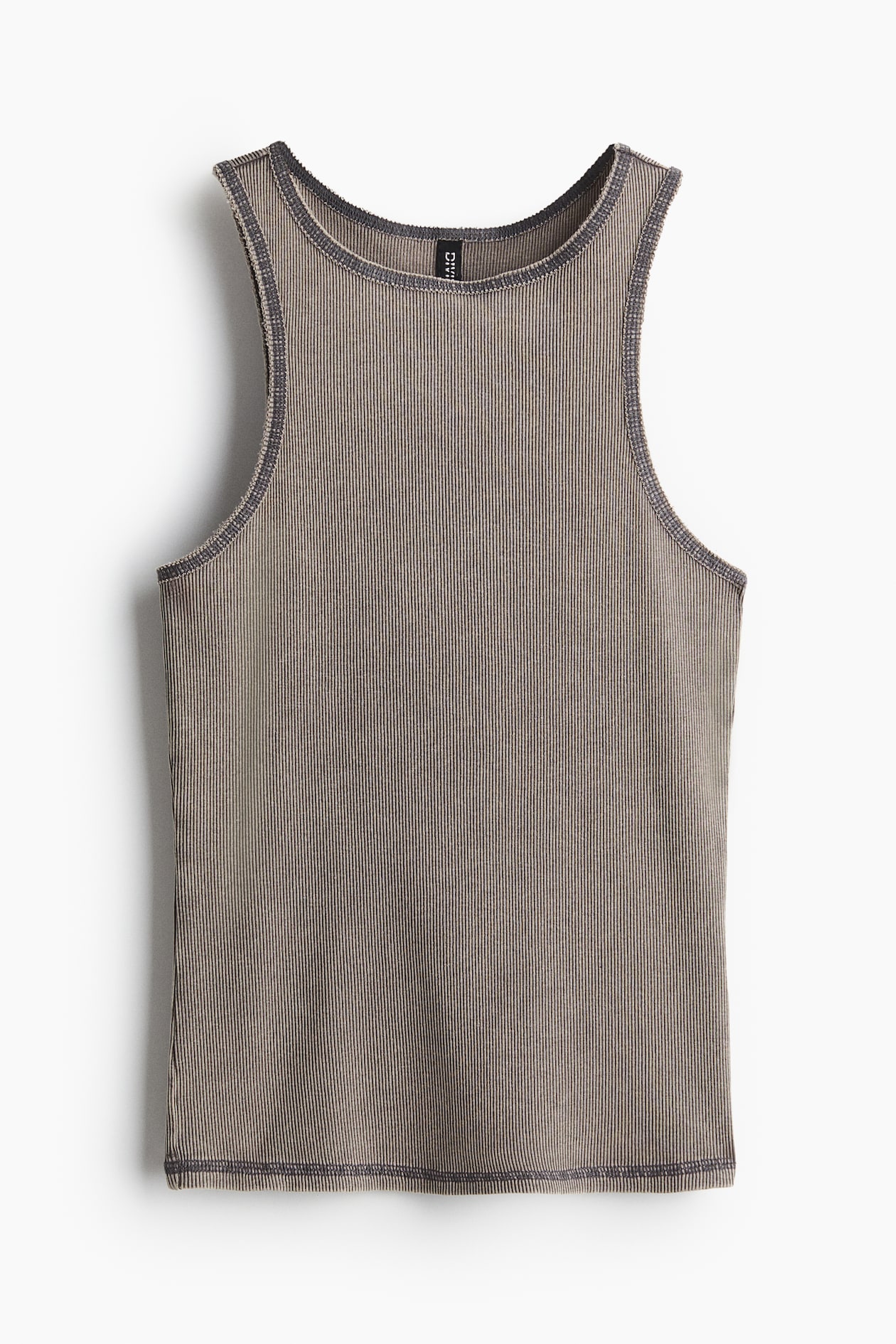 Women's Dark gray/washed Ribbed Tank Top | H&M US