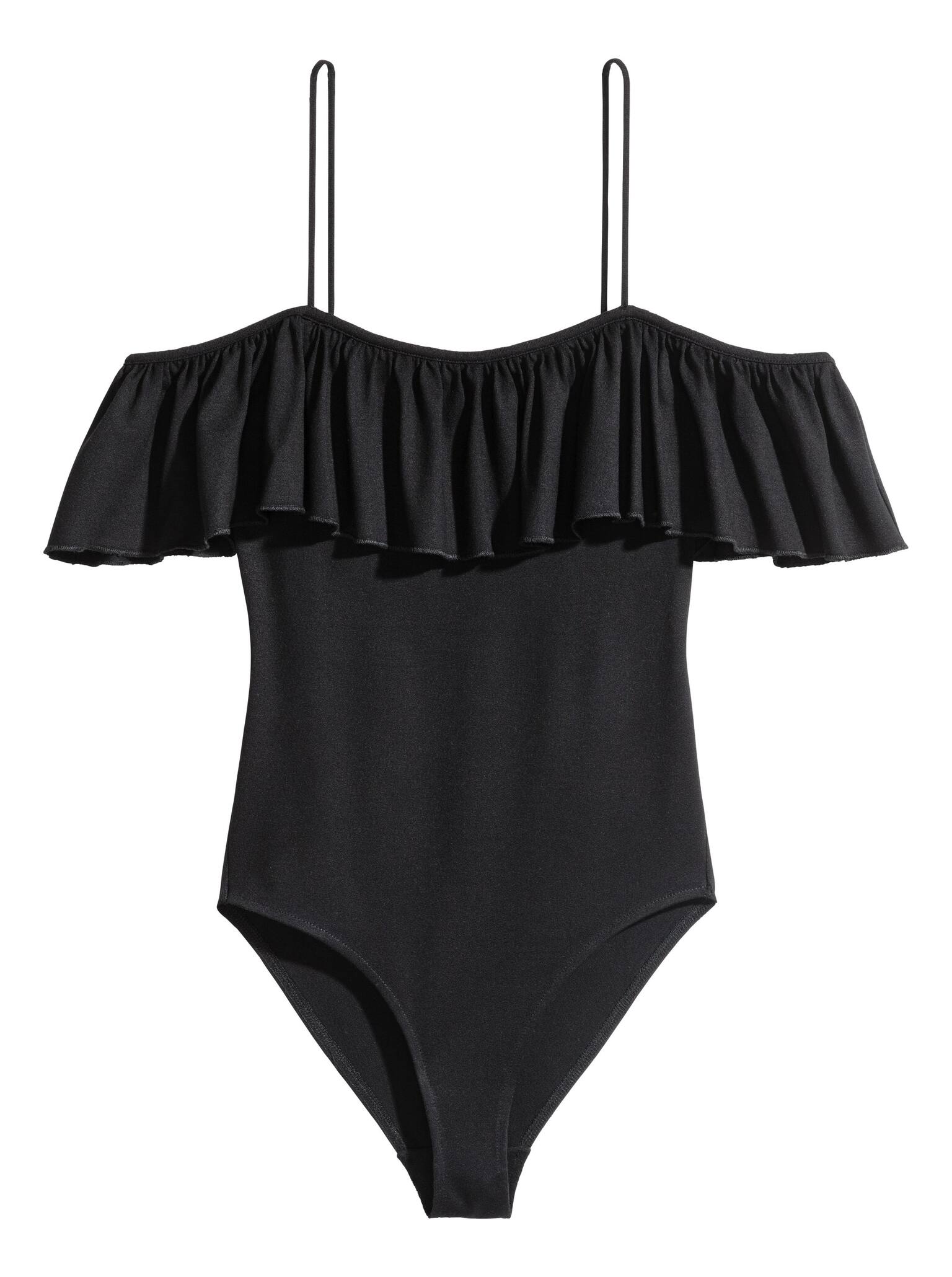 Ruffled Bodysuit - Black - Ladies | H&M US