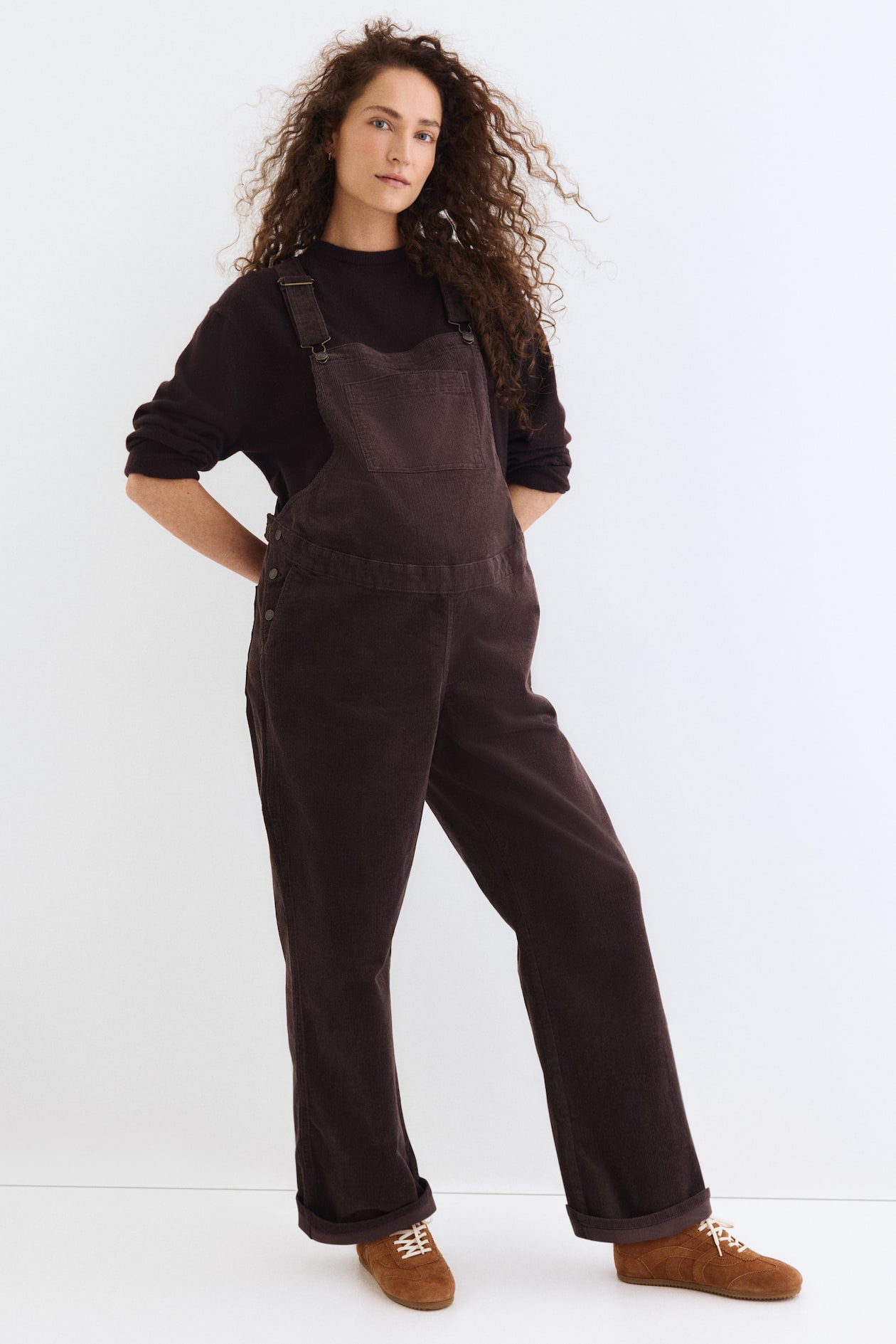Women's Brown MAMA Before & After Corduroy Overalls | H&M US