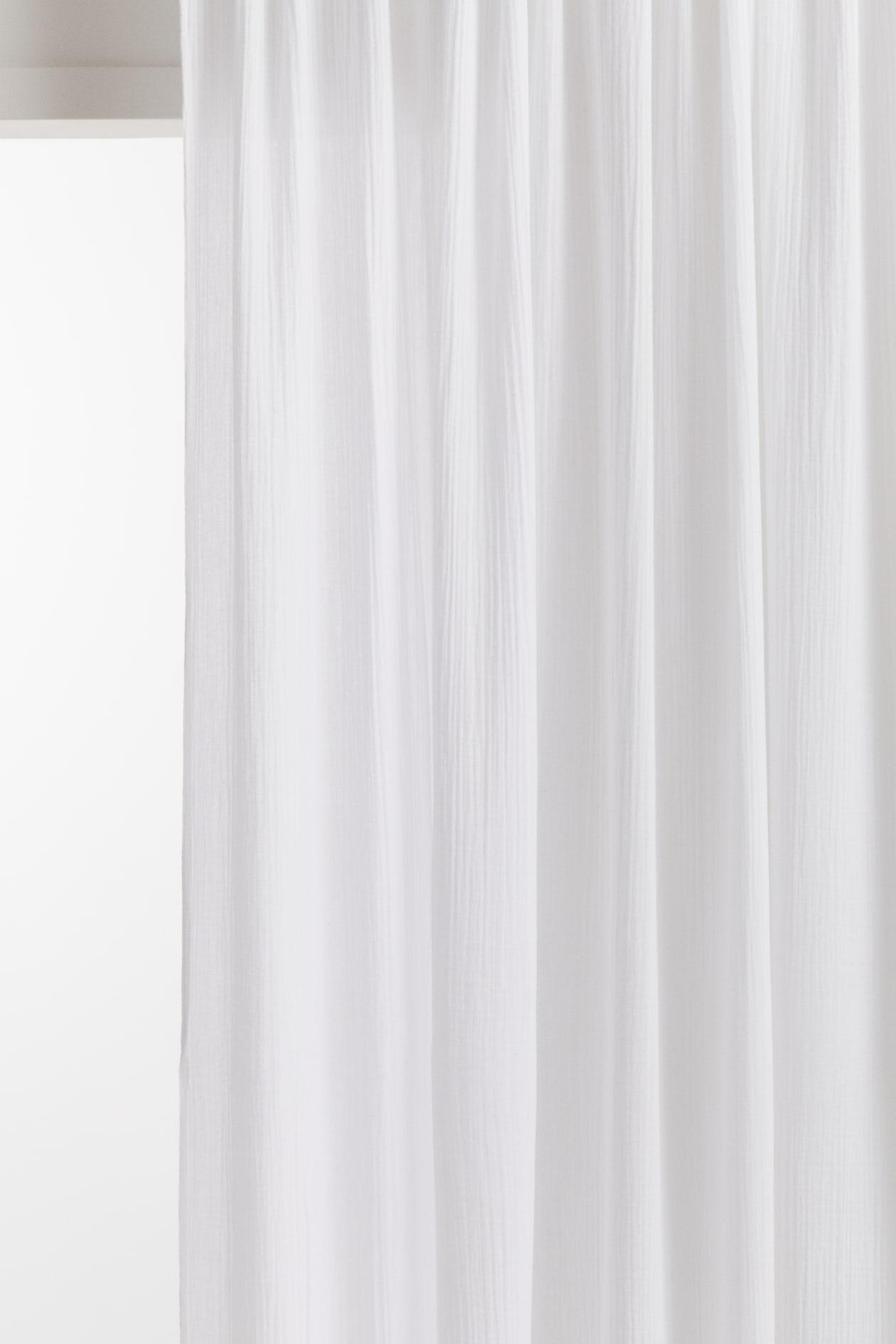 Lot de 2 rideaux longs en mousseline - Blanc - Home All | H&M CA