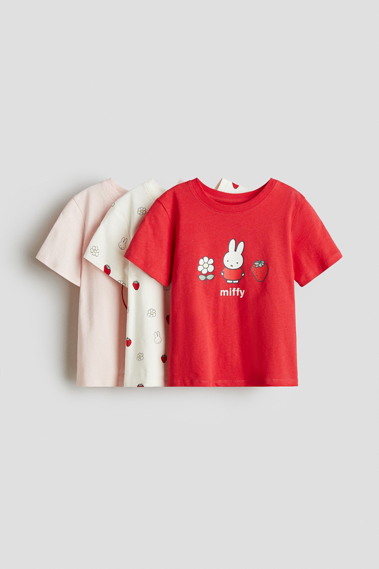 3-pack printed jersey tops - Red/Miffy - Kids | H&M IE