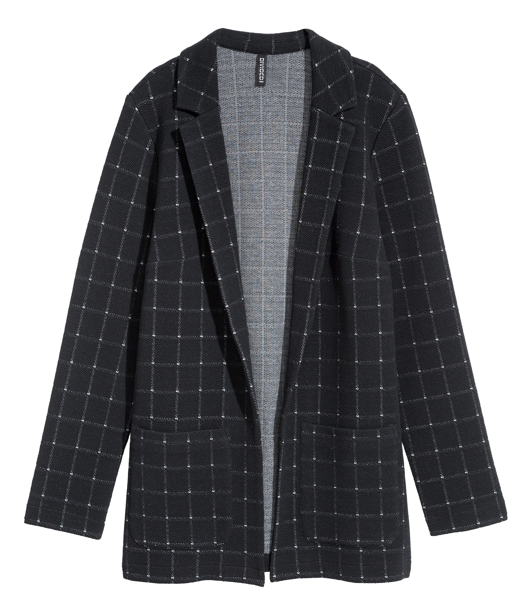 Women's Black/checked Long Jacket | H&M CA