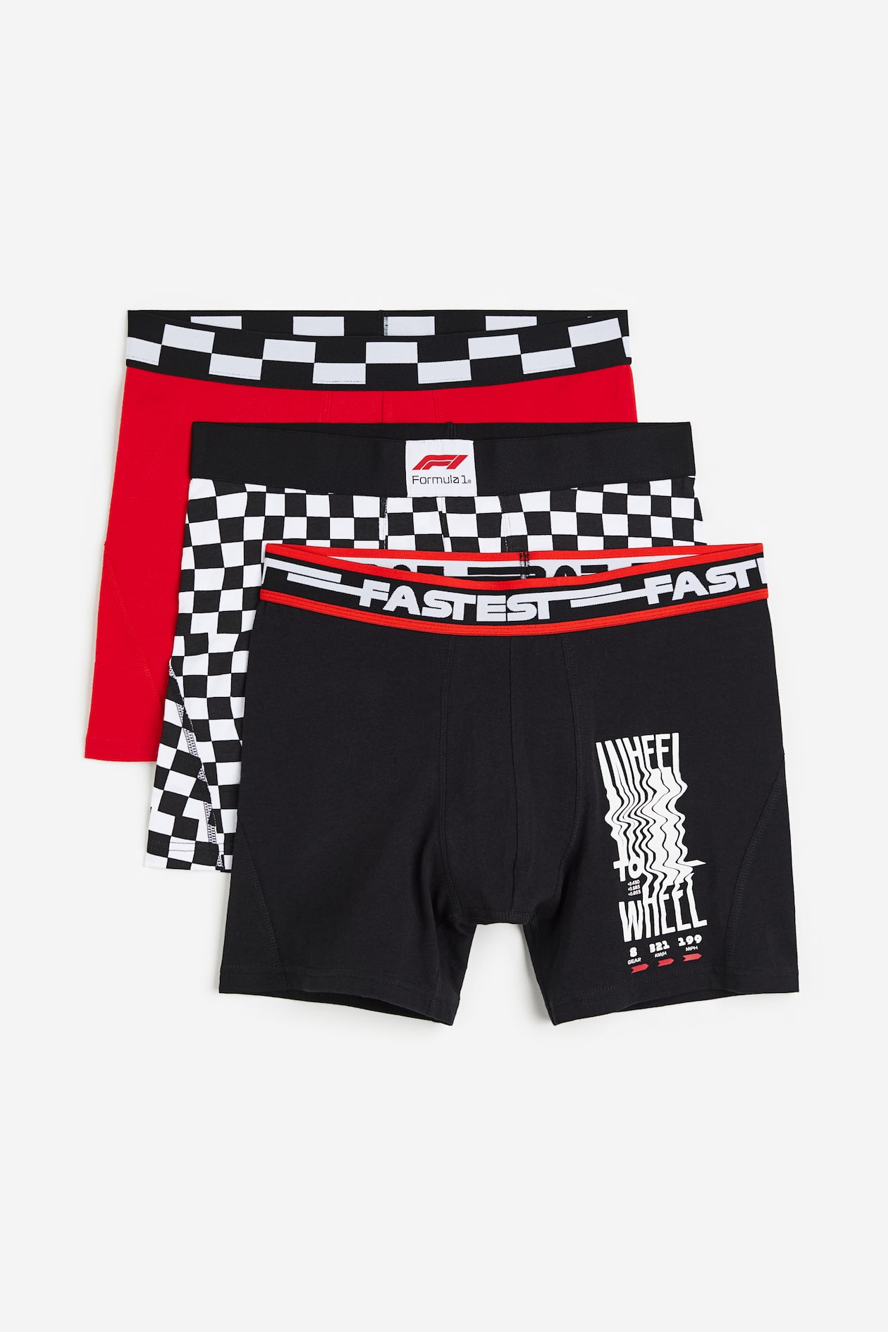 Lot de 3 boxers Lycra® mi-longs - Rouge/Formula 1 - HOMME | H&M FR