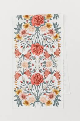 Patterned cotton table runner - White/Floral - Home All | H&M GB