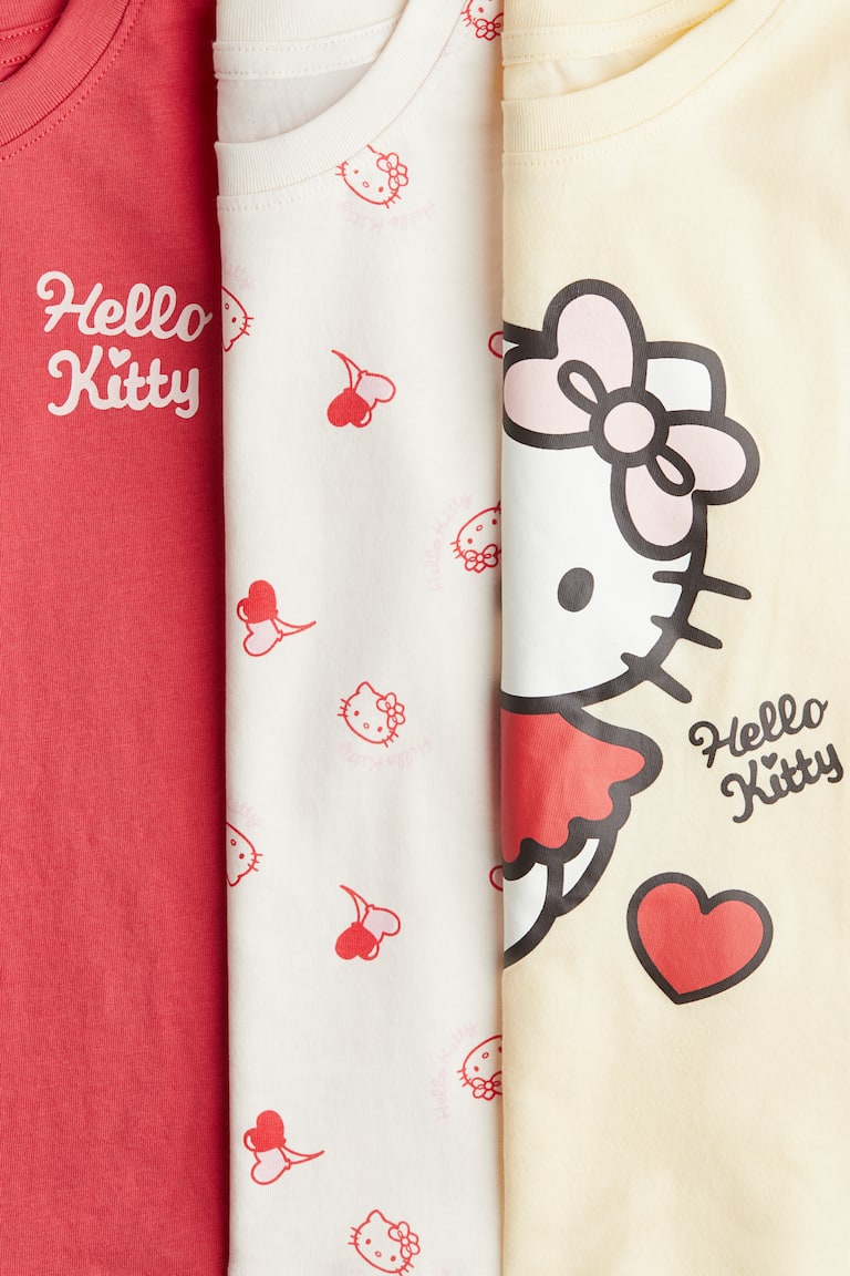 Red/Hello Kitty 3-pack printed jersey tops for kids | H&M GB