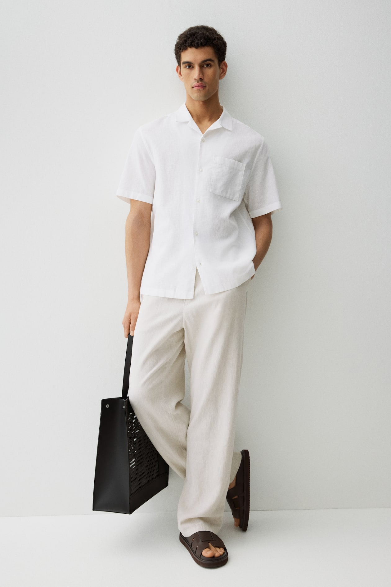 Fehér férfi ing | Lenszövet, pamut és elegáns ingek | H&M HU