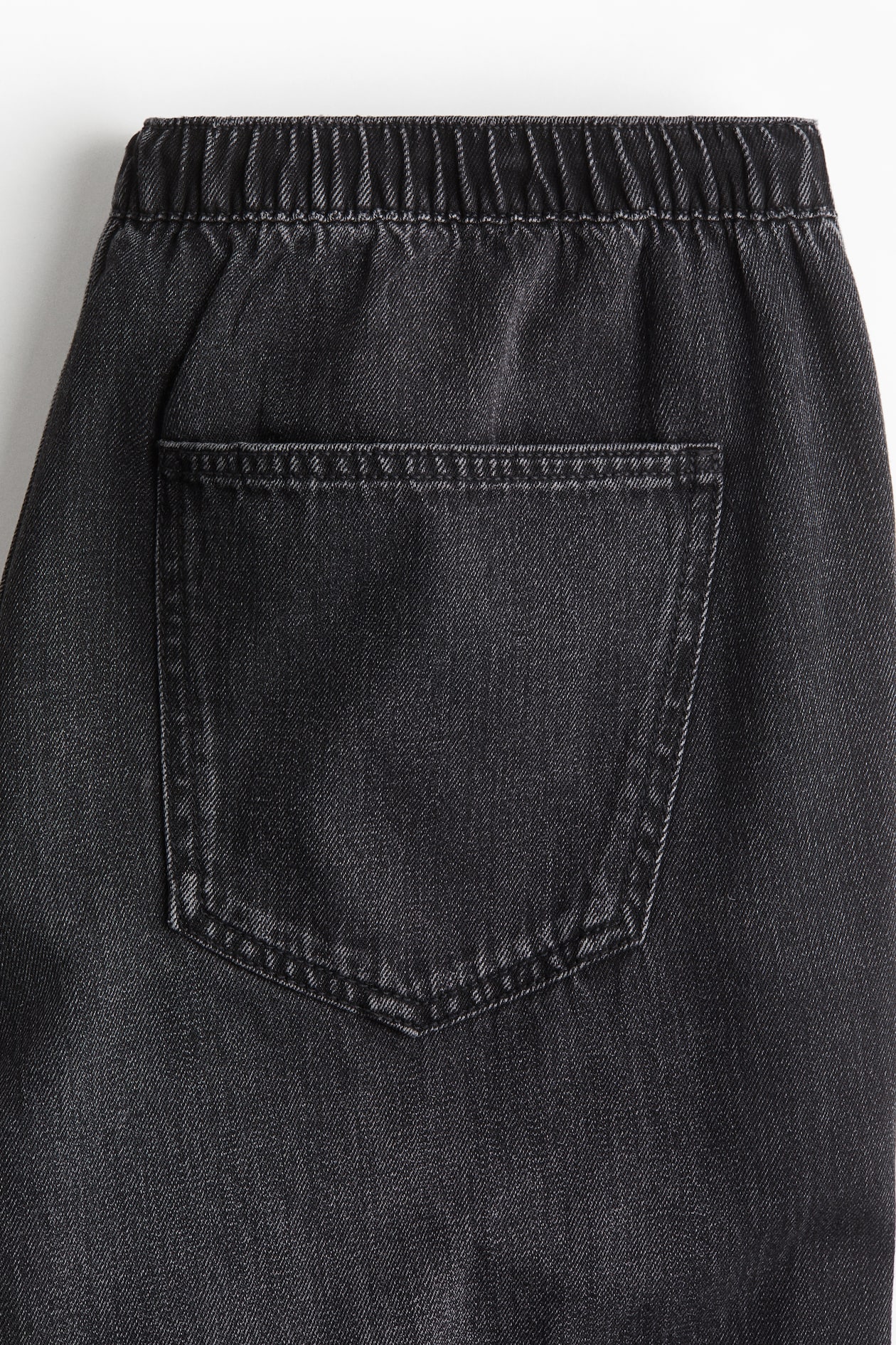 Denim Drawstring Pants - Washed black - Ladies | H&M US