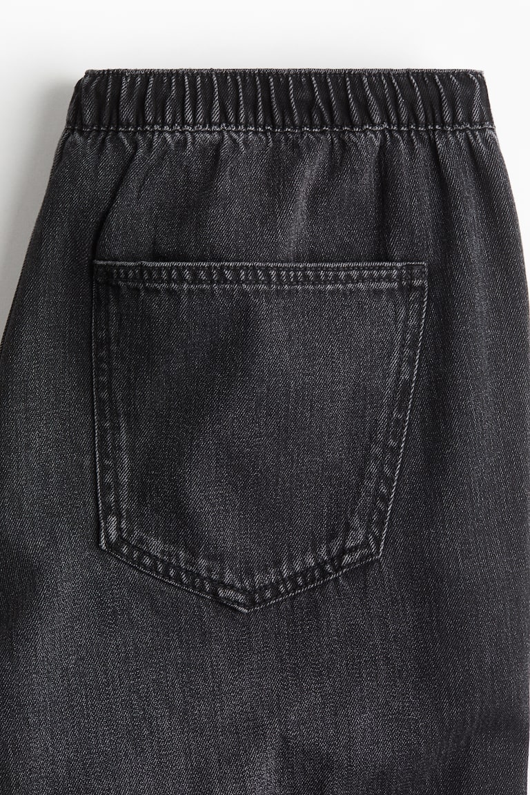 Denim Drawstring Pants - Washed black - Ladies | H&M US