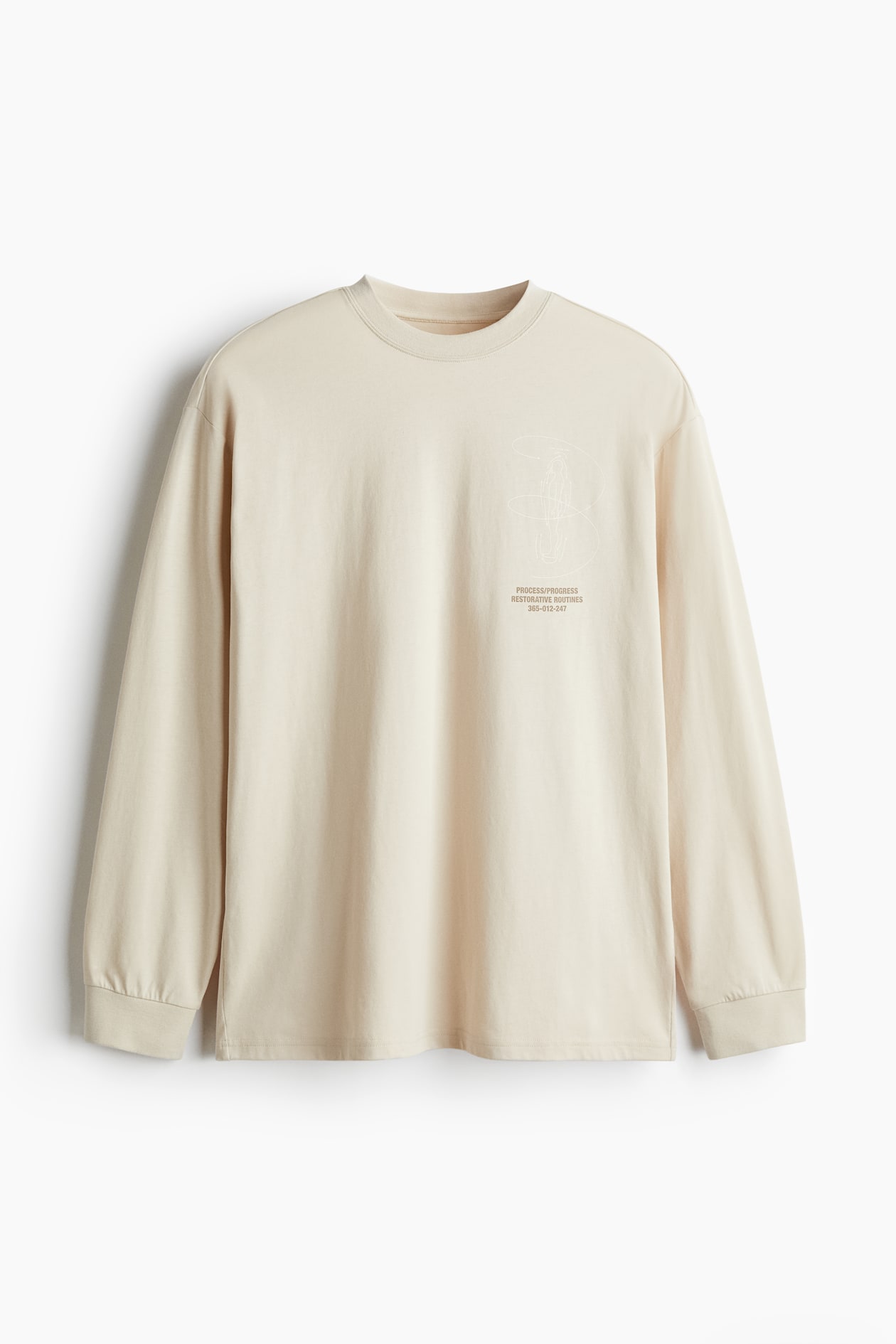 Men’s Beige/Process Loose Fit Long Sleeve Activewear Top With DryMove ...