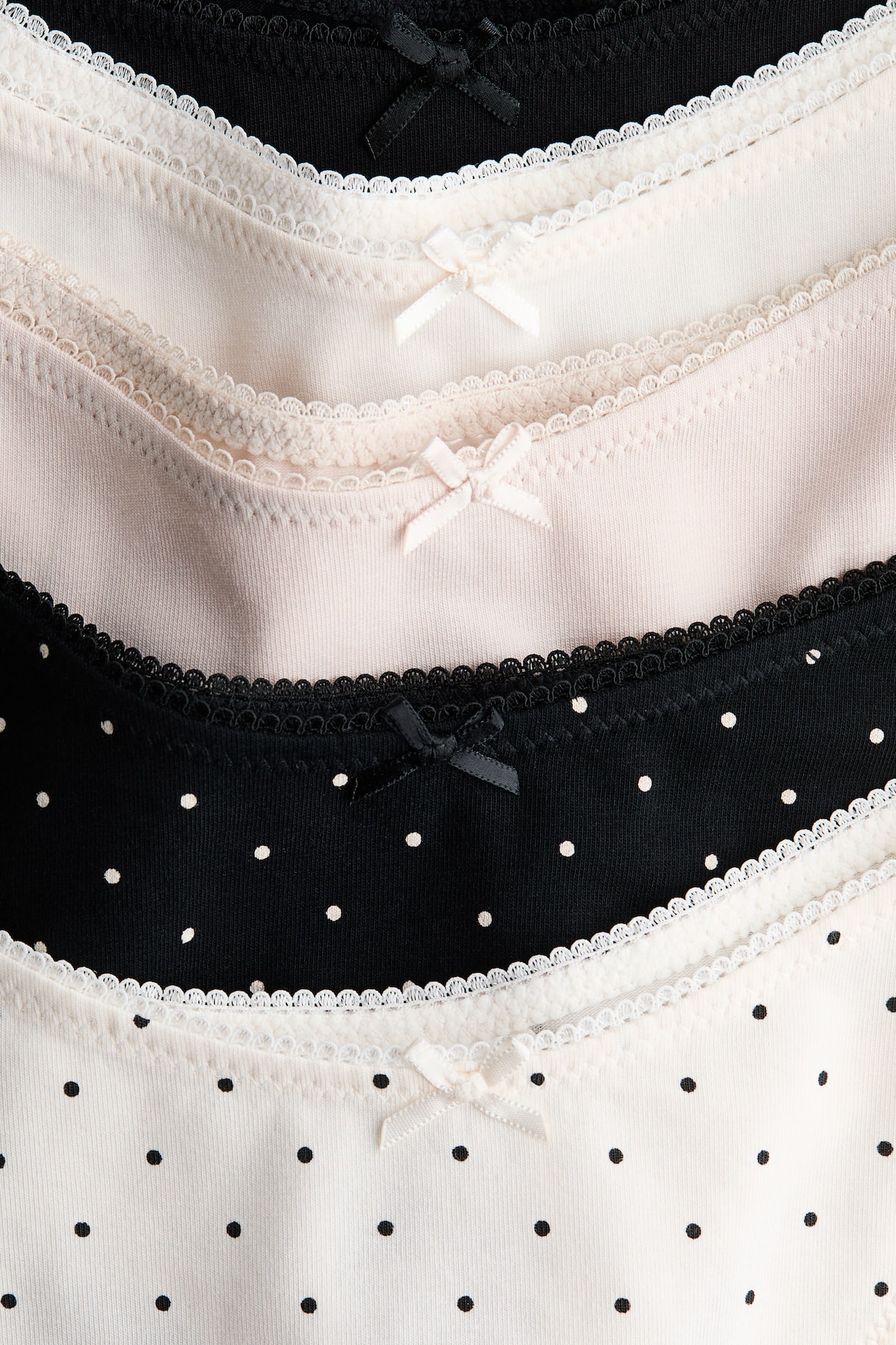 5-pack cotton thong briefs - Black/Cream spotted - Ladies | H&M GB