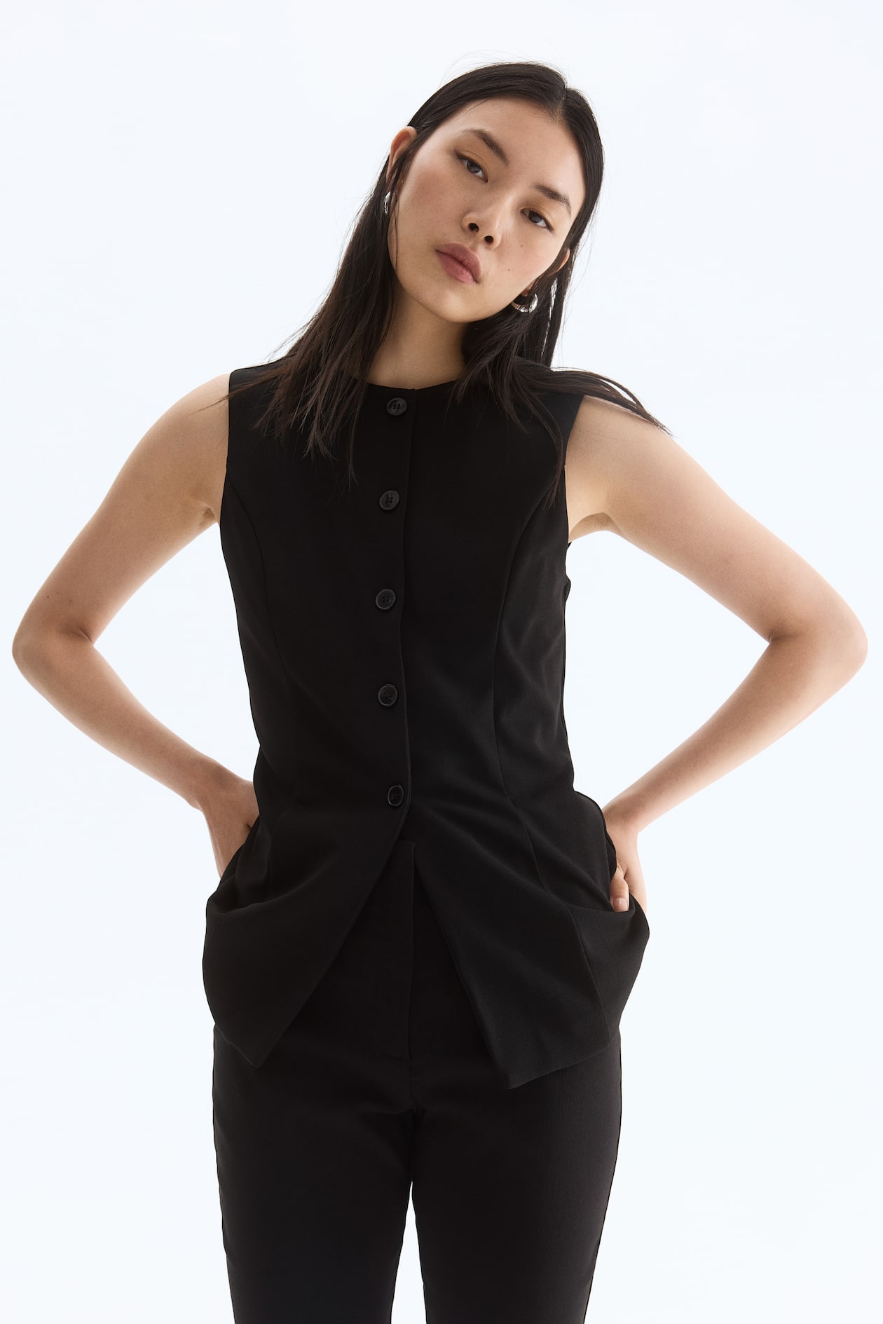 Ponte Fabric Vest - Black - Ladies | H&M AU