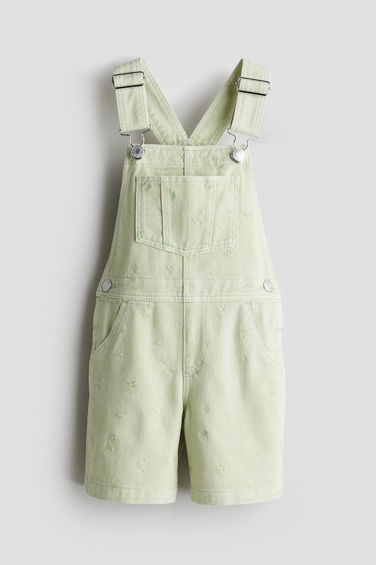 Light green Denim Overall Shorts for kids | H&M US