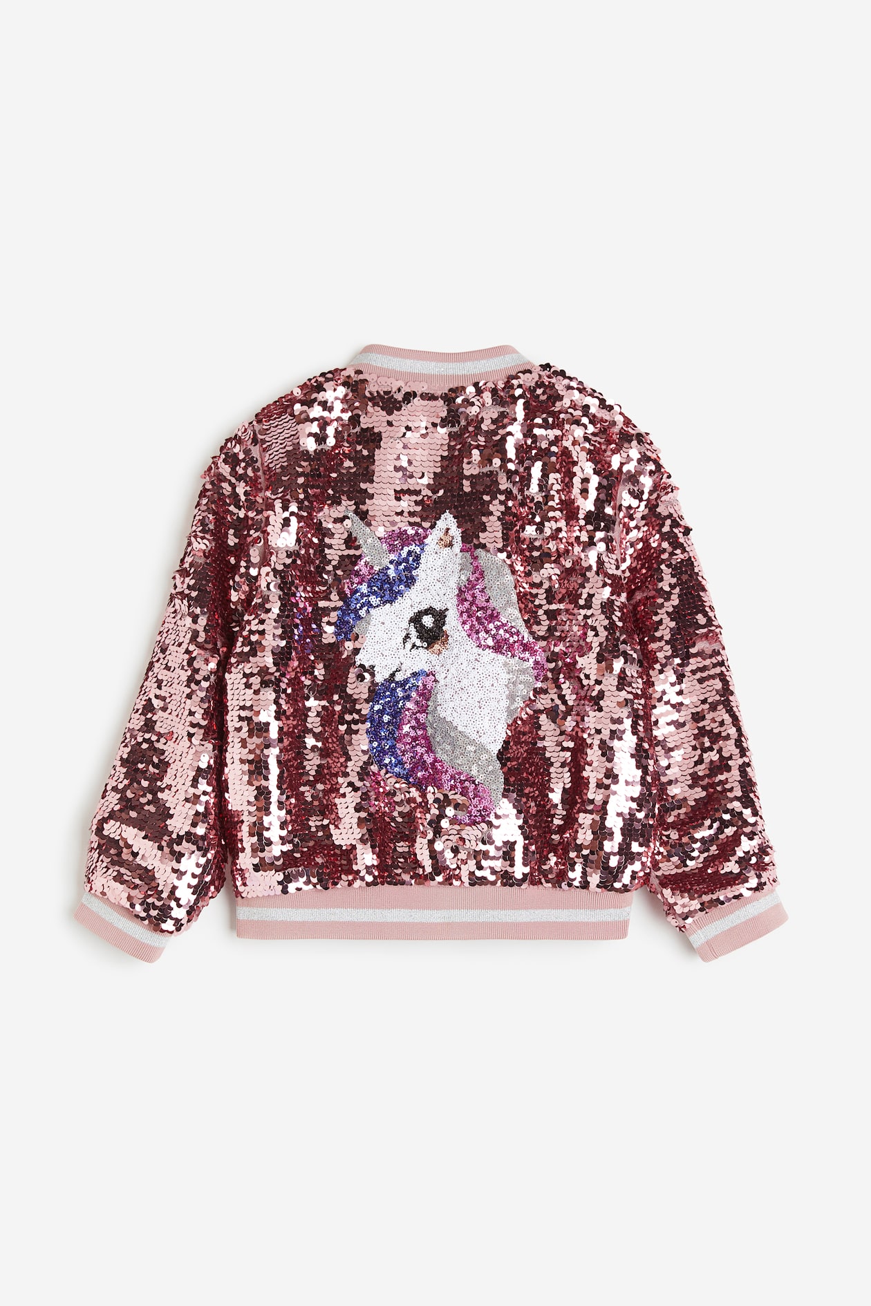 Sequined bomber jacket - Pink/Unicorn - Kids | H&M GB