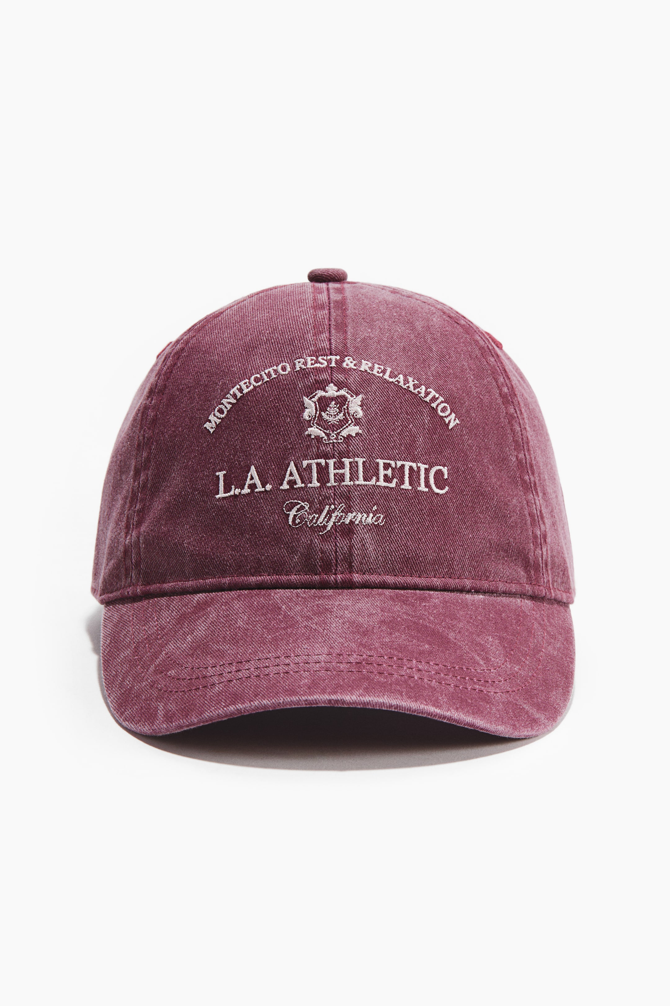 Women's Dark red/L.A. Athletic Embroidered-motif Twill Cap | H&M US