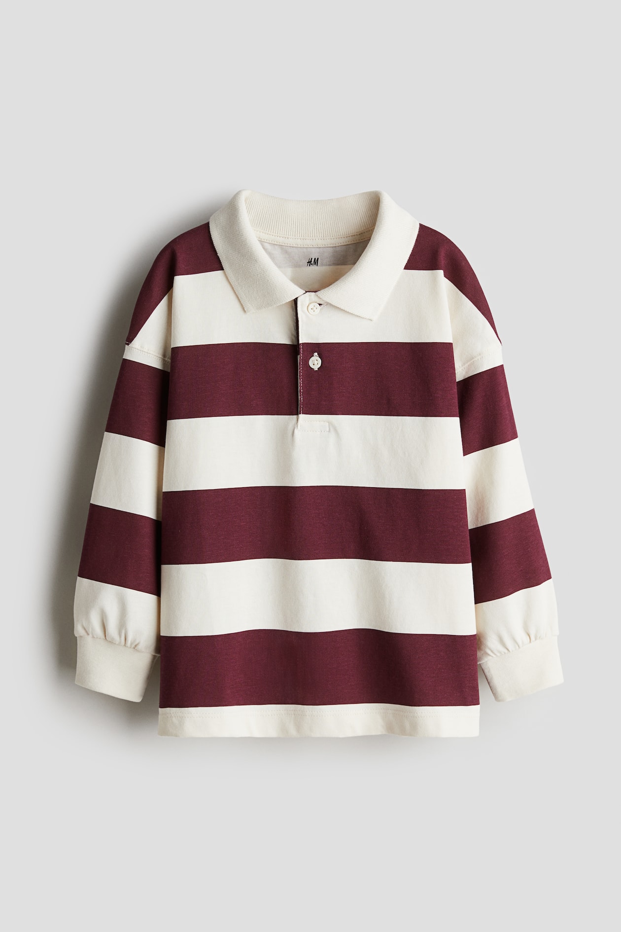 Polo de rugby en jersey de coton - Blanc/rayures rouges - ENFANT | H&M CA
