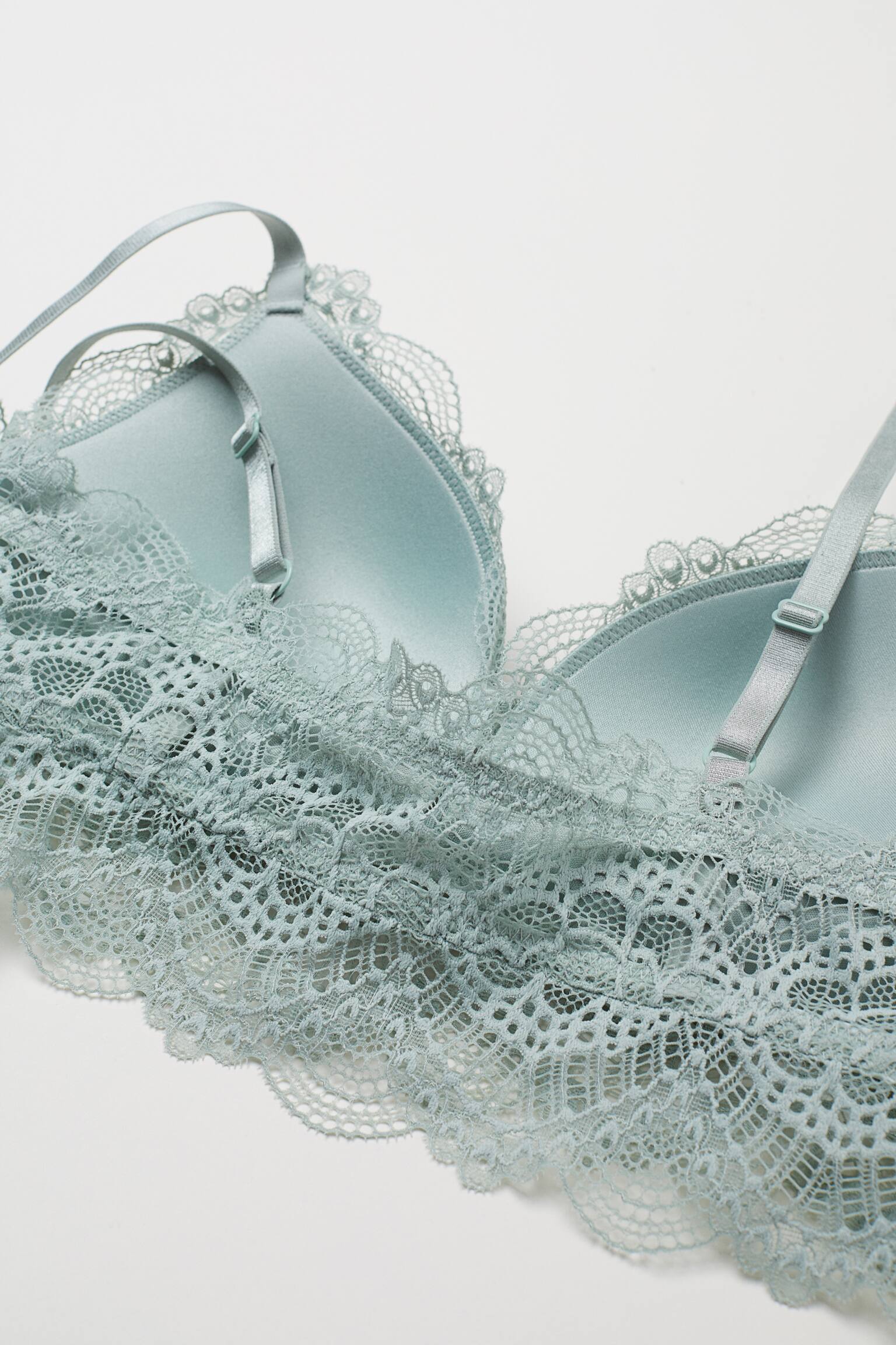 Soft-cup Push-up Bralette - Dusky green - Ladies | H&M US