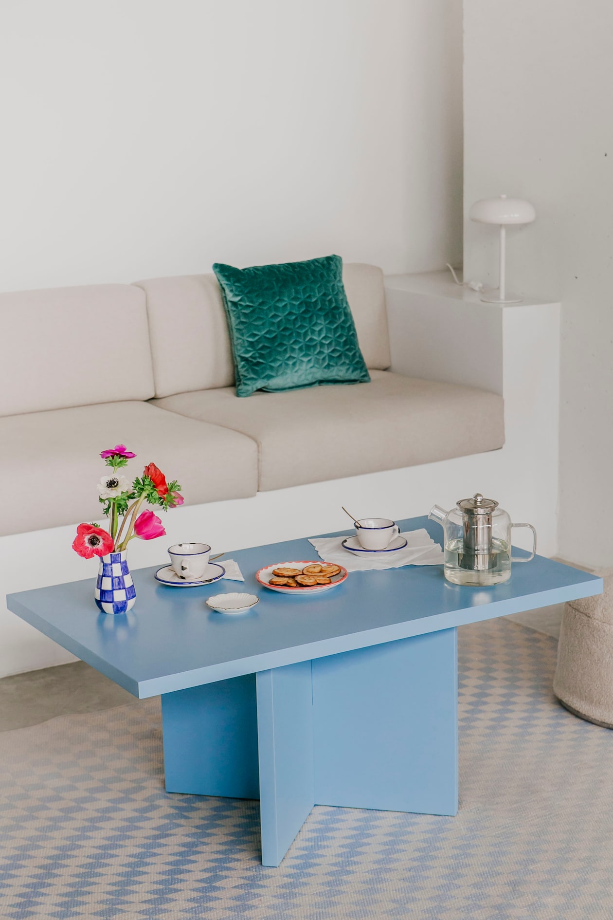 Table Basse Avec Plateau En Mdf Durable - Bleu De Cornouaille - Really ...