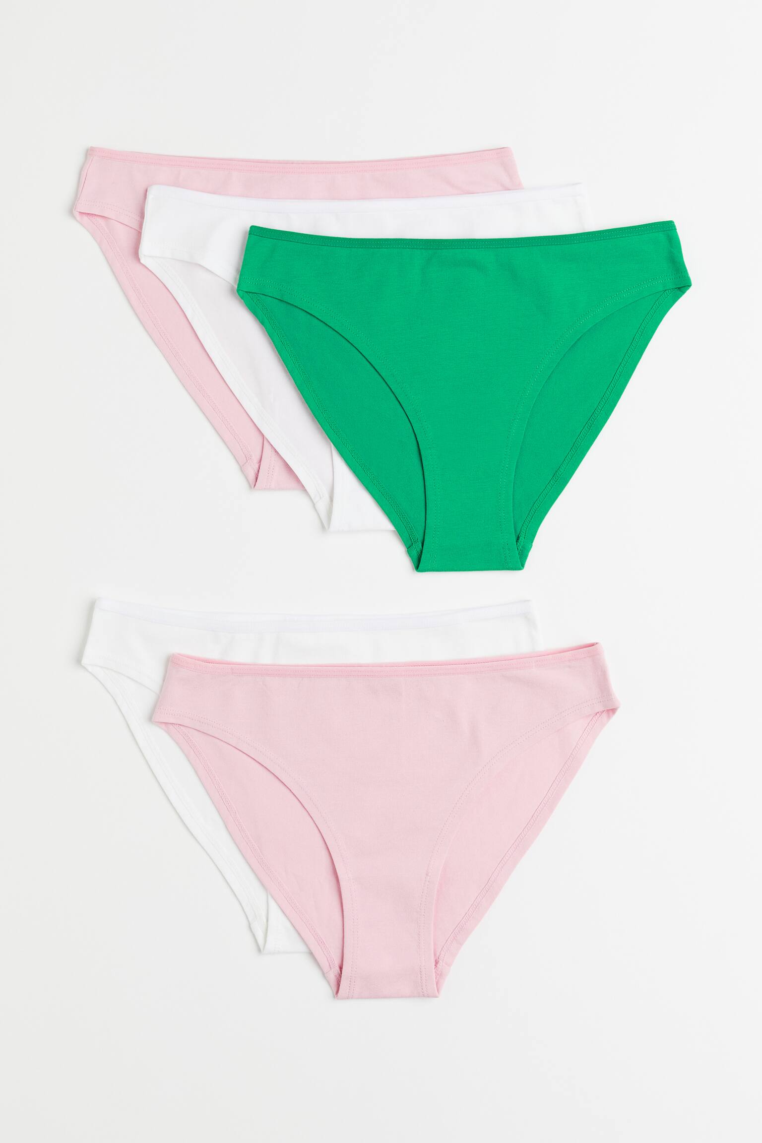 5-pack briefs - Green/Light pink - Ladies | H&M