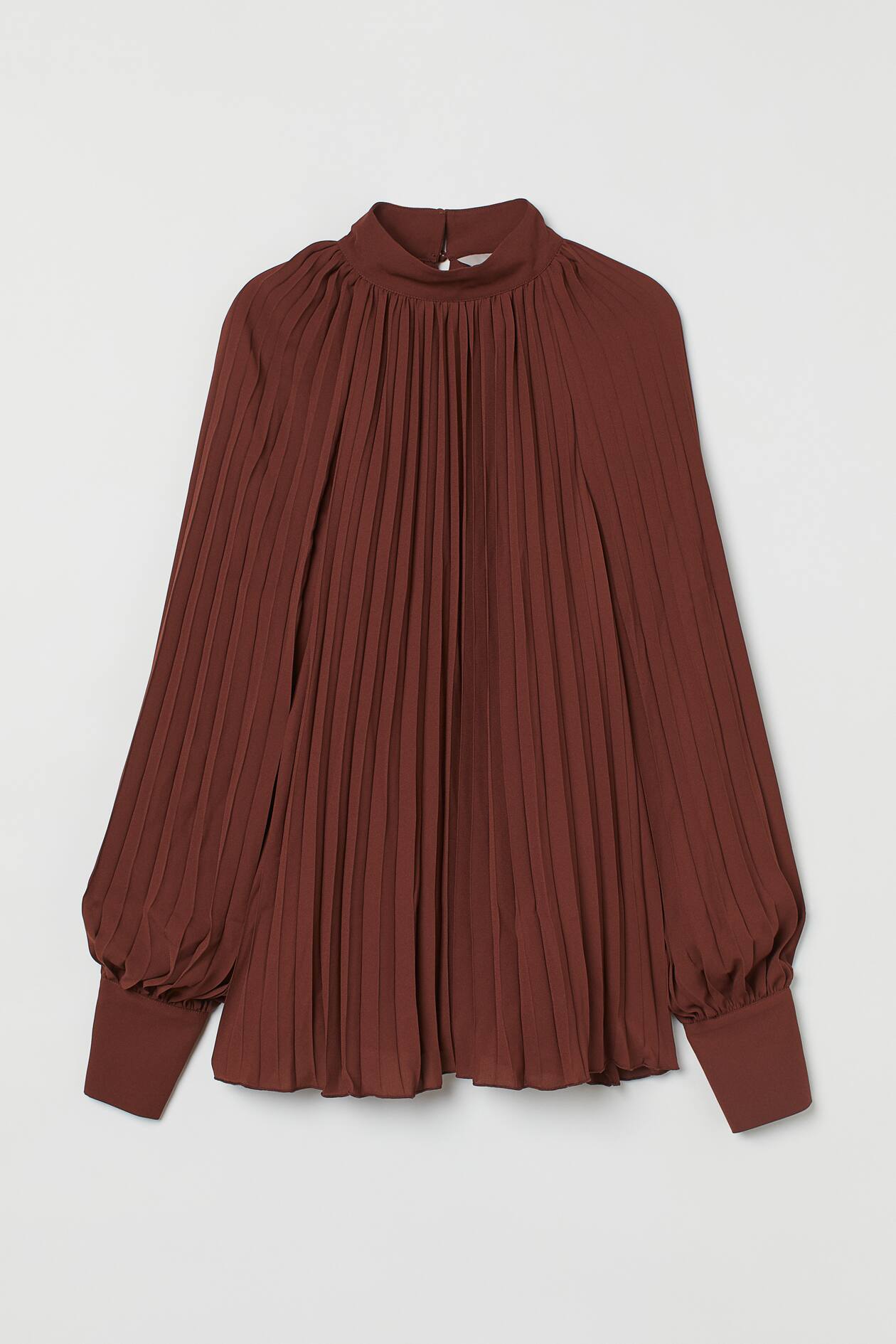 Plissierte Bluse - Dunkles Rotbraun - Ladies | H&M AT
