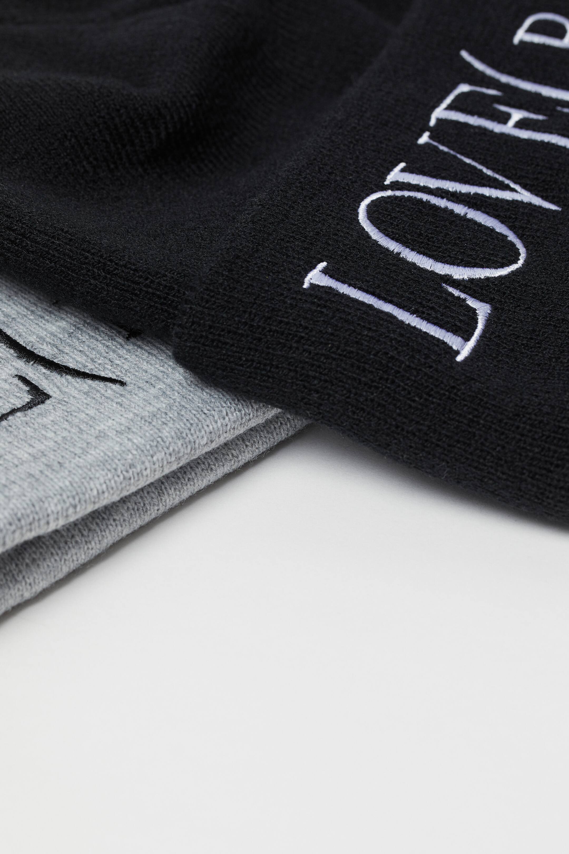 2-pack Knit Hats - Black/gray - Men | H&M US