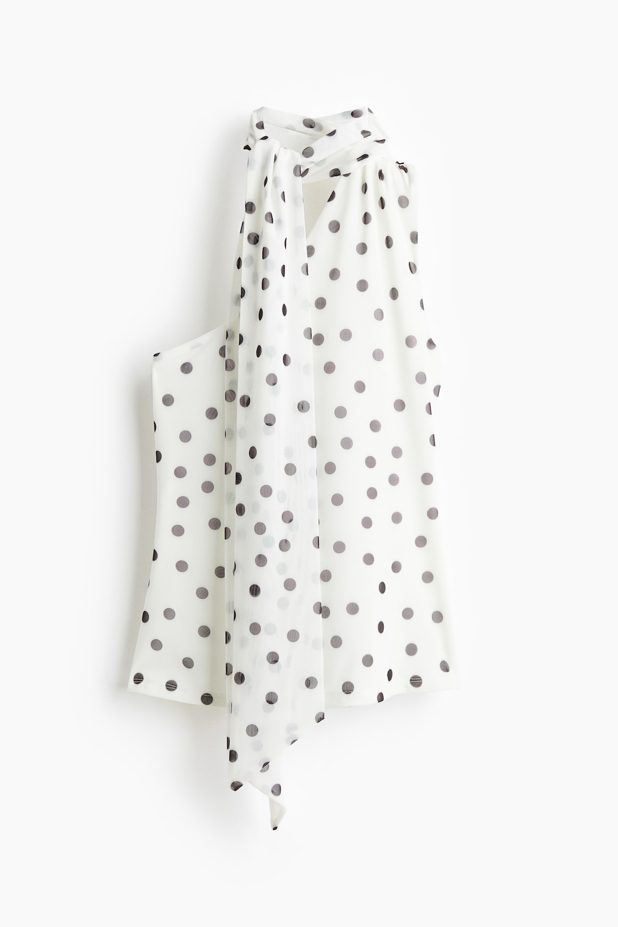 One shoulder-topp i mesh - Vit/Prickig - DAM | H&M SE