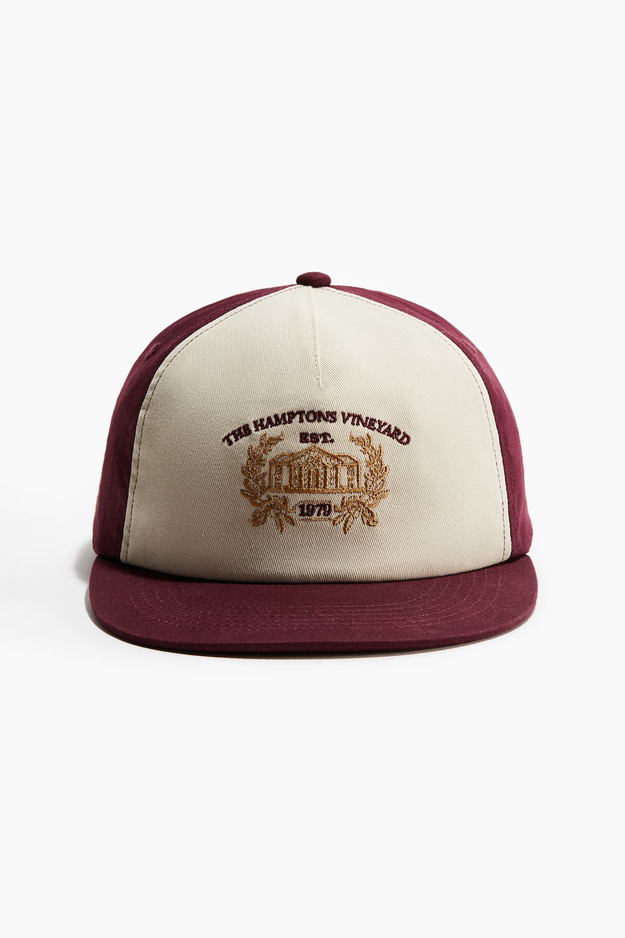 Cotton Twill Cap - Dark red/The Hamptons Vineyard - Ladies | H&M US