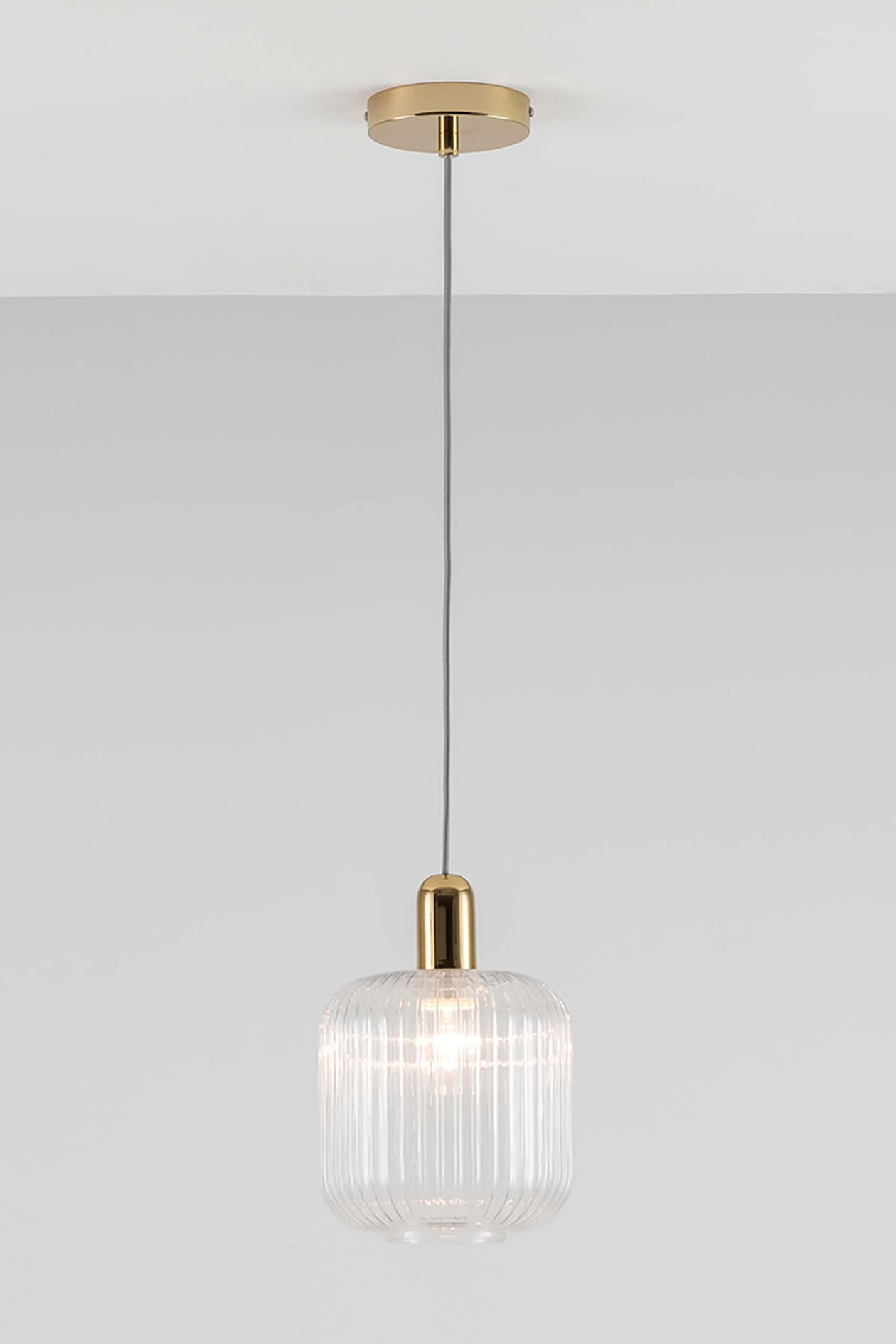 Ribbed Clear Glass Shade Ceiling Light - Clear - houseof - Home All | H ...