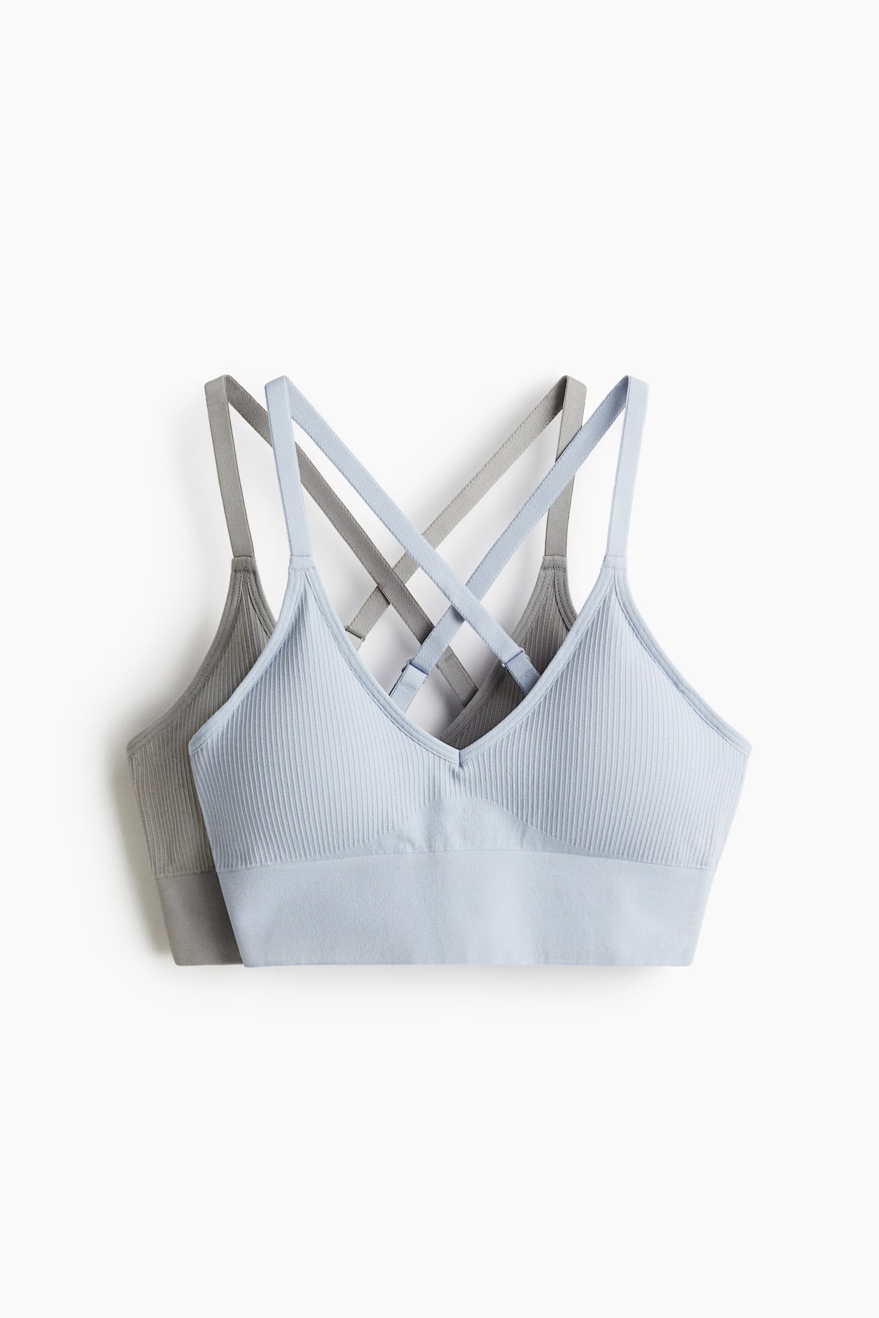 Women's Gray/light blue 2-Pack Medium Support Sports Bras with DryMove ...