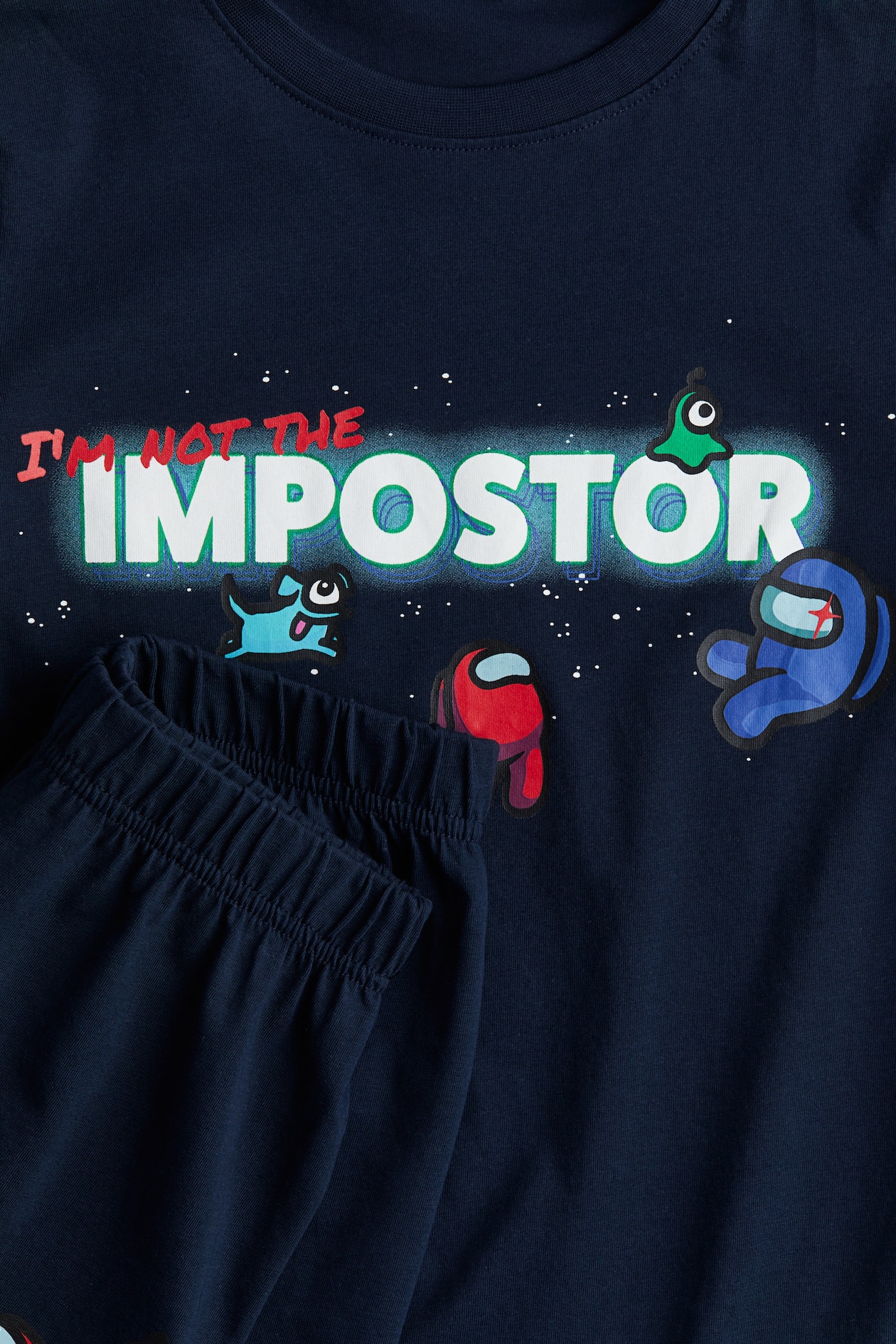 Pyjama T-shirt and shorts - Dark blue/Among Us - Kids | H&M GB