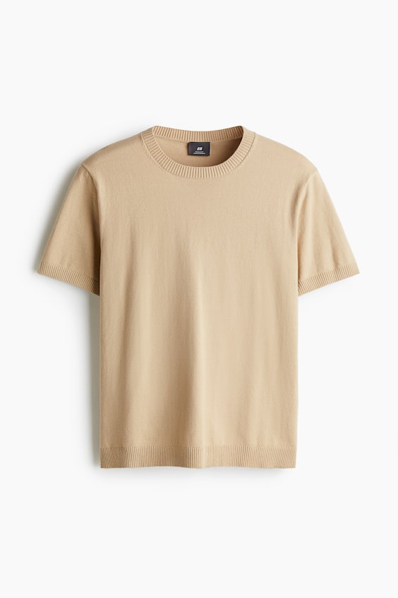 Playera tejida Regular Fit - Beige - Men | H&M MX