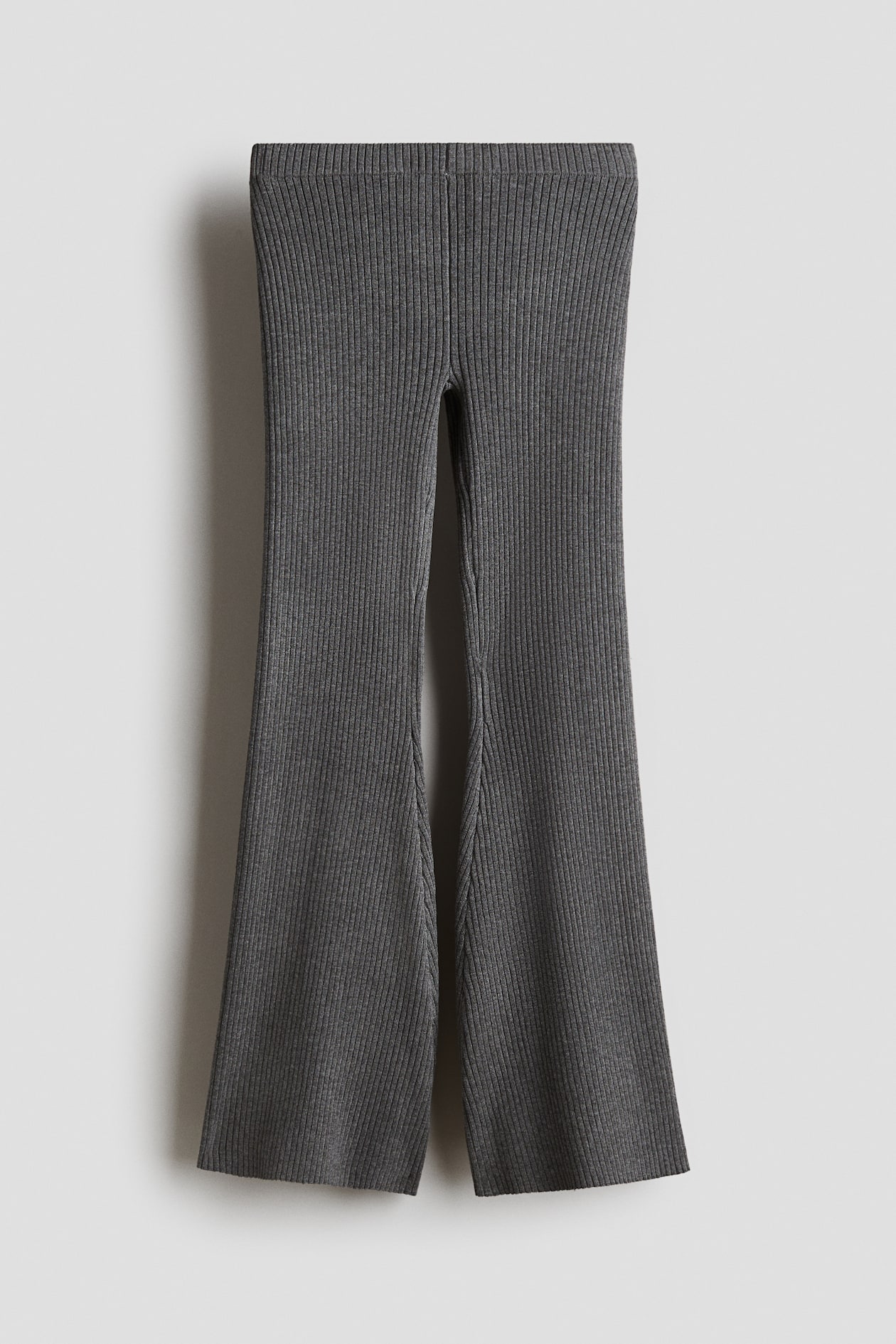 Dark gray melange Flared Rib-Knit Pants for kids | H&M CA