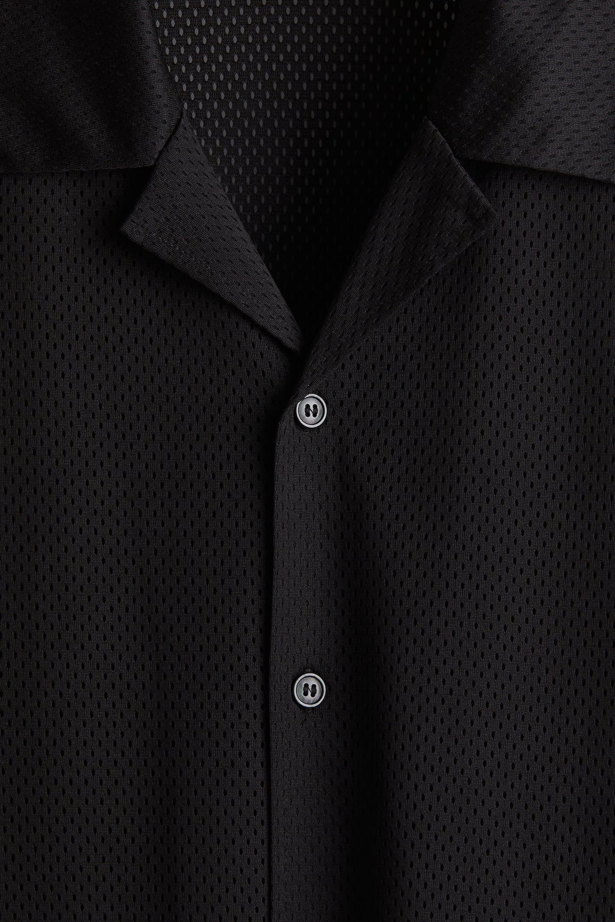 Men’s Black Loose-Fit Mesh Resort Shirt | H&M US