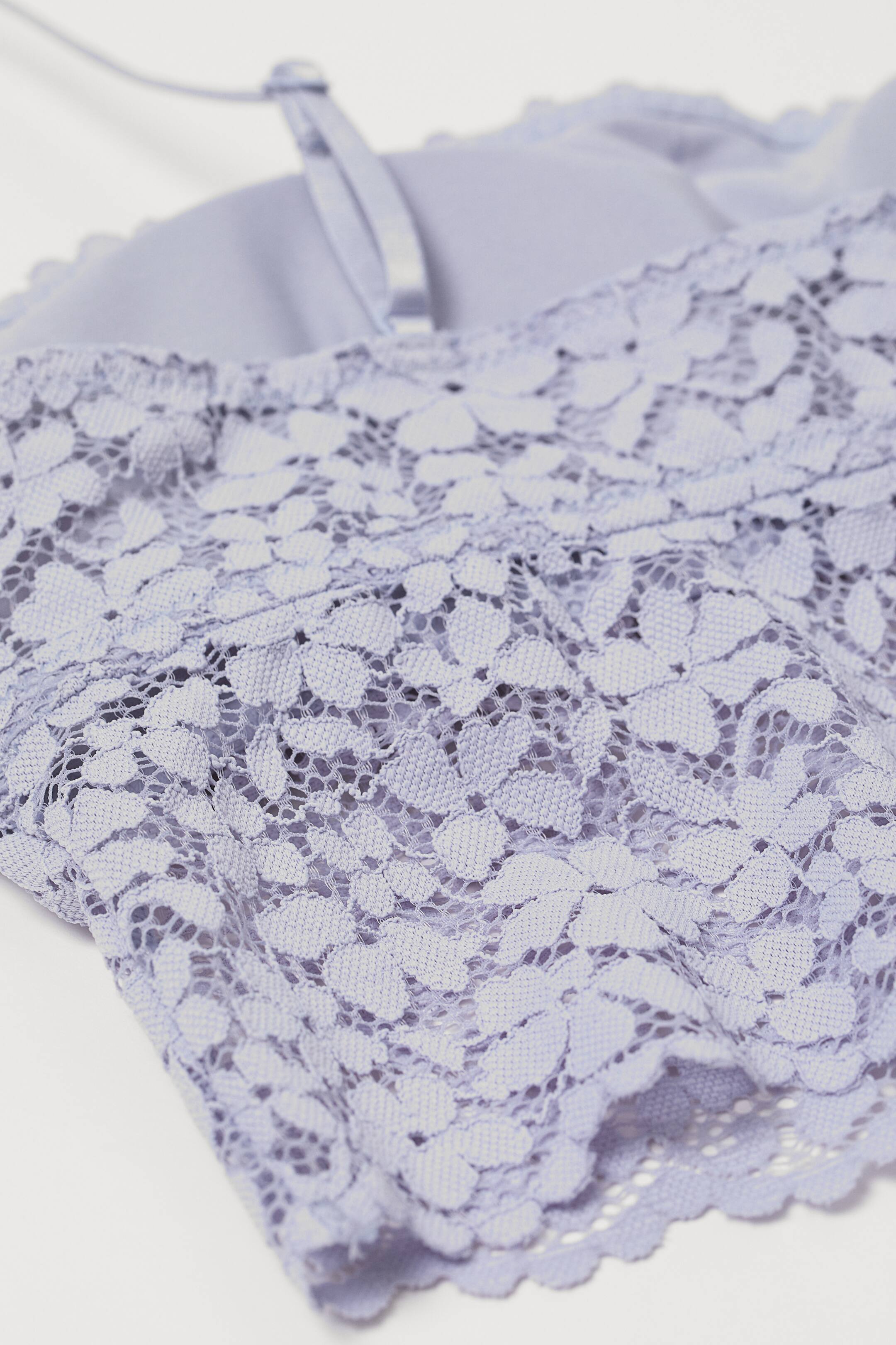 Lace bra top - Light blue - Ladies | H&M HK