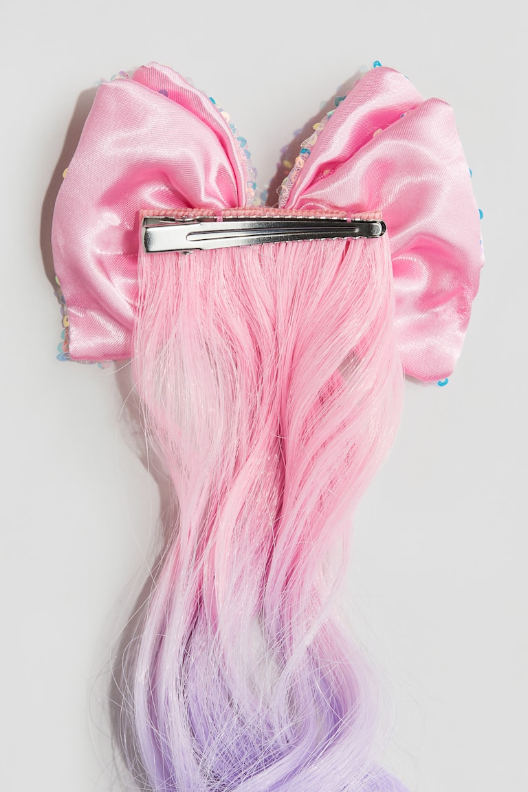 Pink/Light purple Hair clip with hair extensions for kids | H&M GB