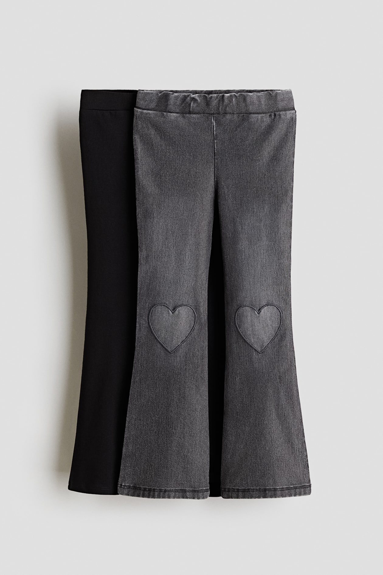 2-pack Flared Jeggings - Black/denim gray - Kids | H&M US
