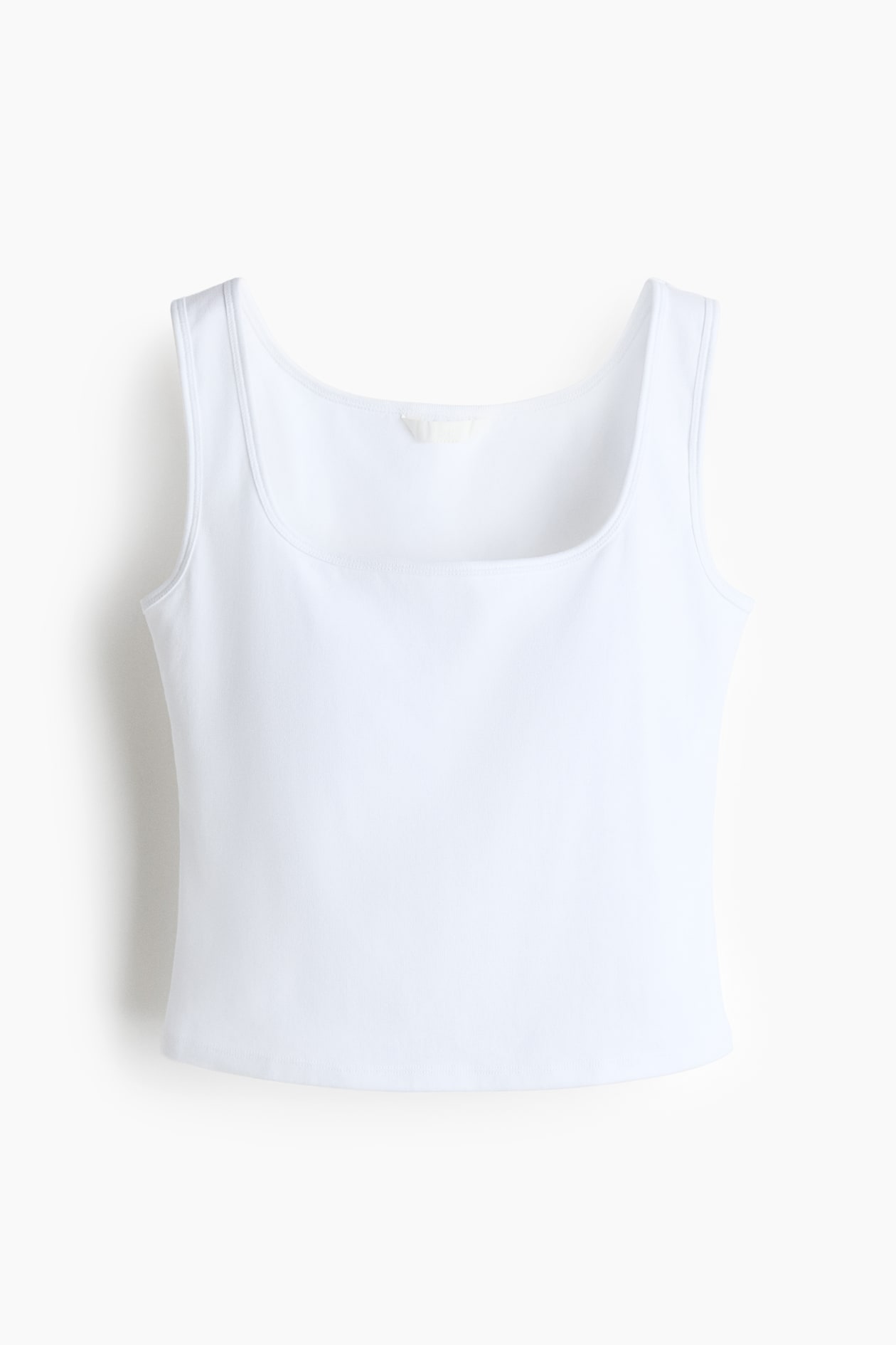 Integral-bra cotton vest top - White - 여성 | H&M KR